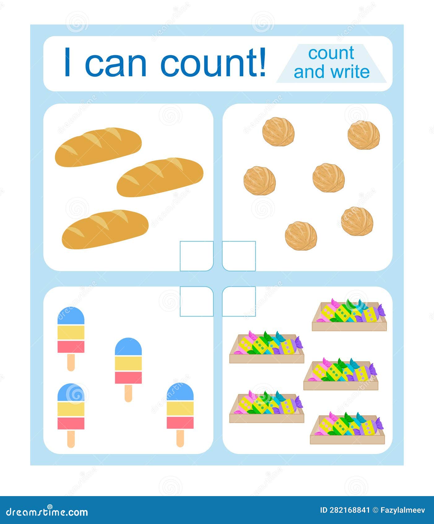 Math Activity for Kids. I Can Count Vector Illustration Stock Vector ...