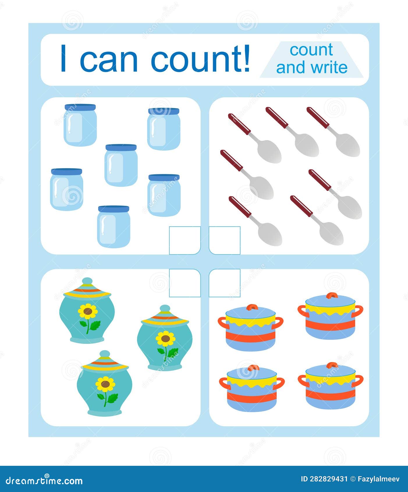 Math Activity for Kids. I Can Count. Vector Illustration Stock Vector ...