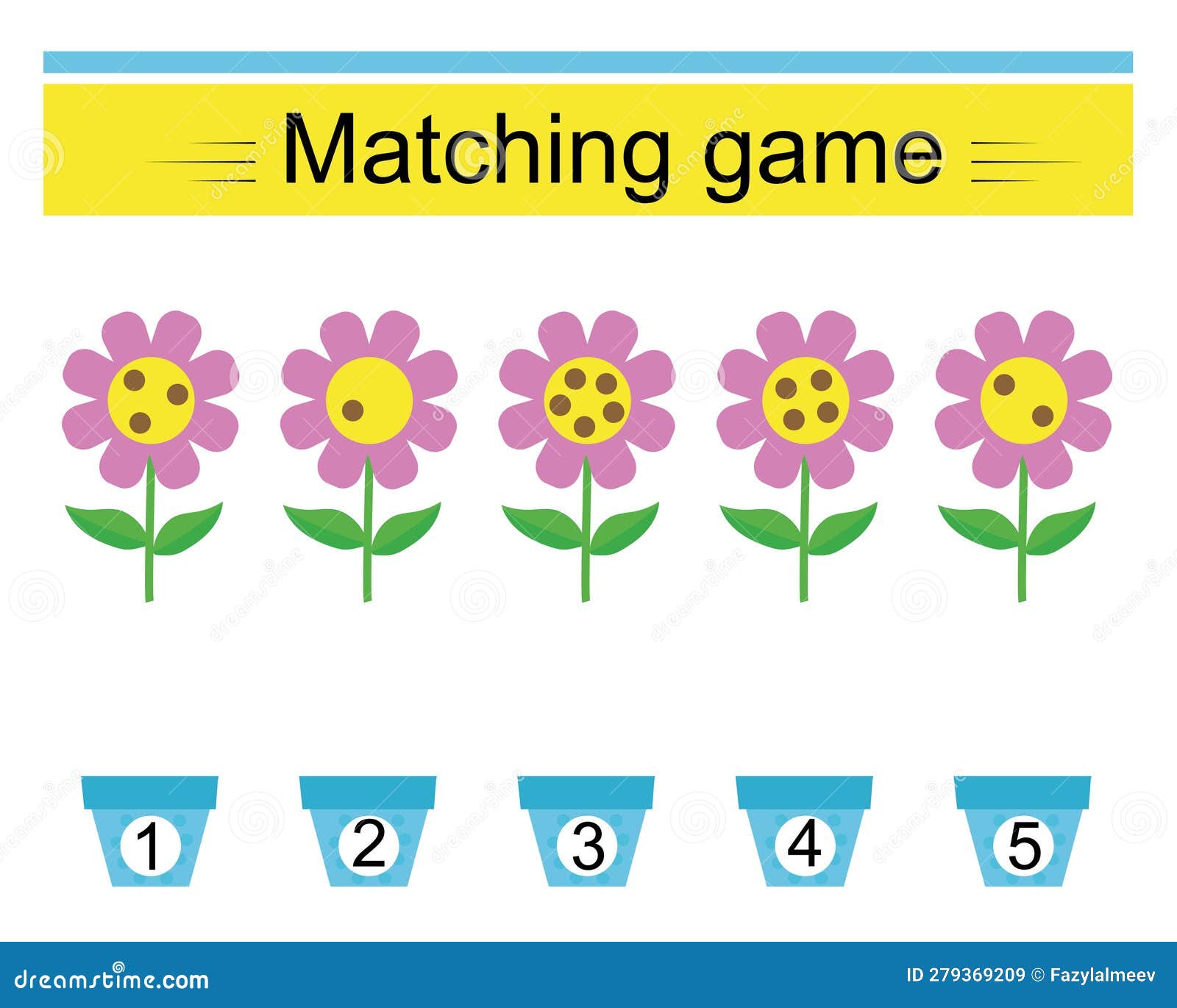 Math Activity for Kids. Matching Game. Number Range Up To 5 Stock ...