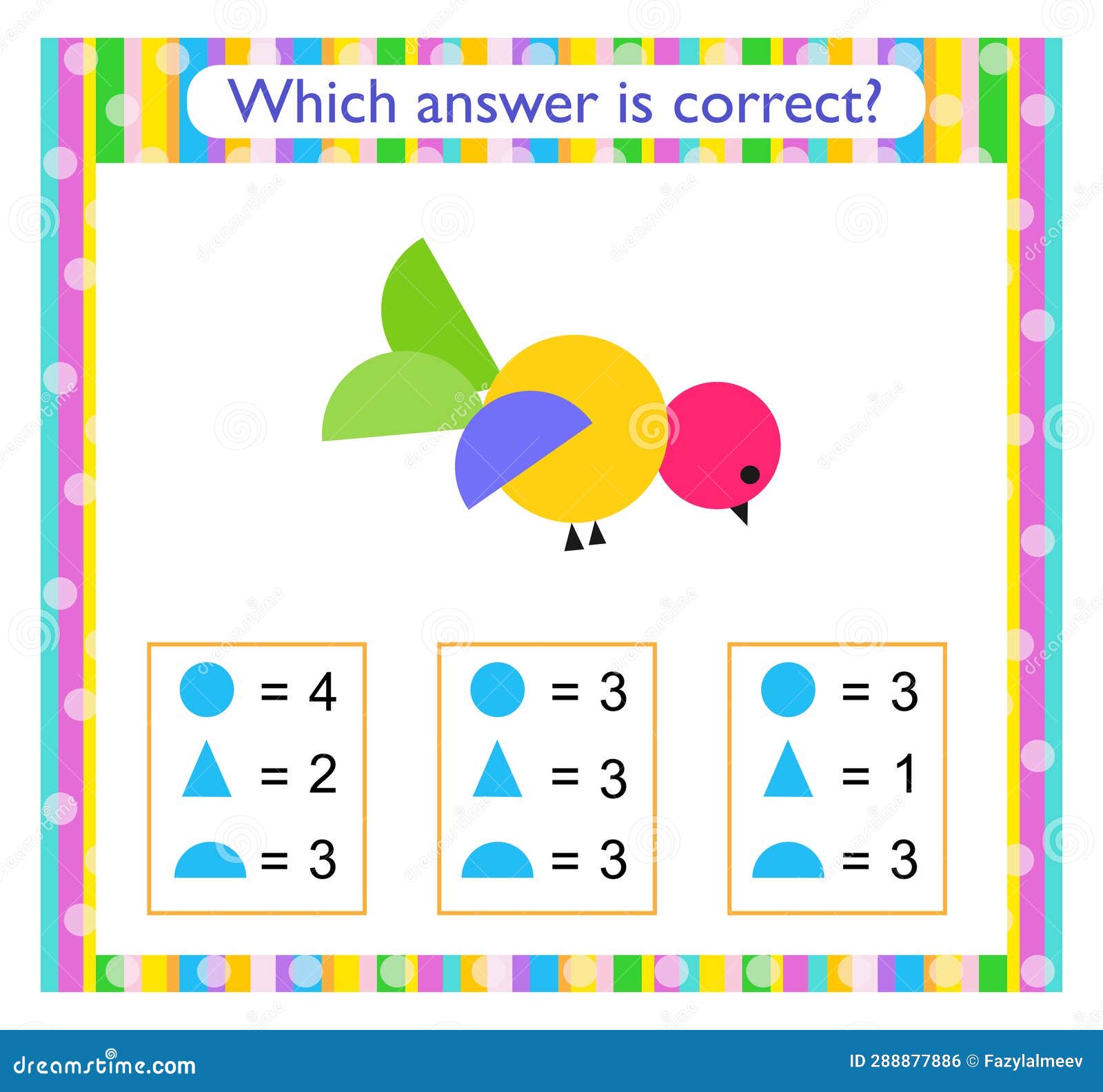 Math Activity for Kids. Need To Find the Correct Answer Stock Vector ...