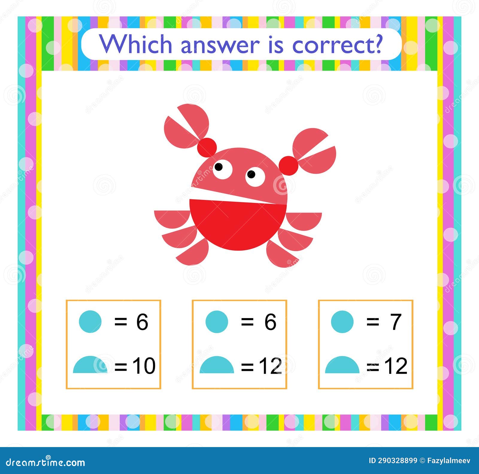 Math Activity for Kids. Need To Find the Correct Answer Stock Vector ...