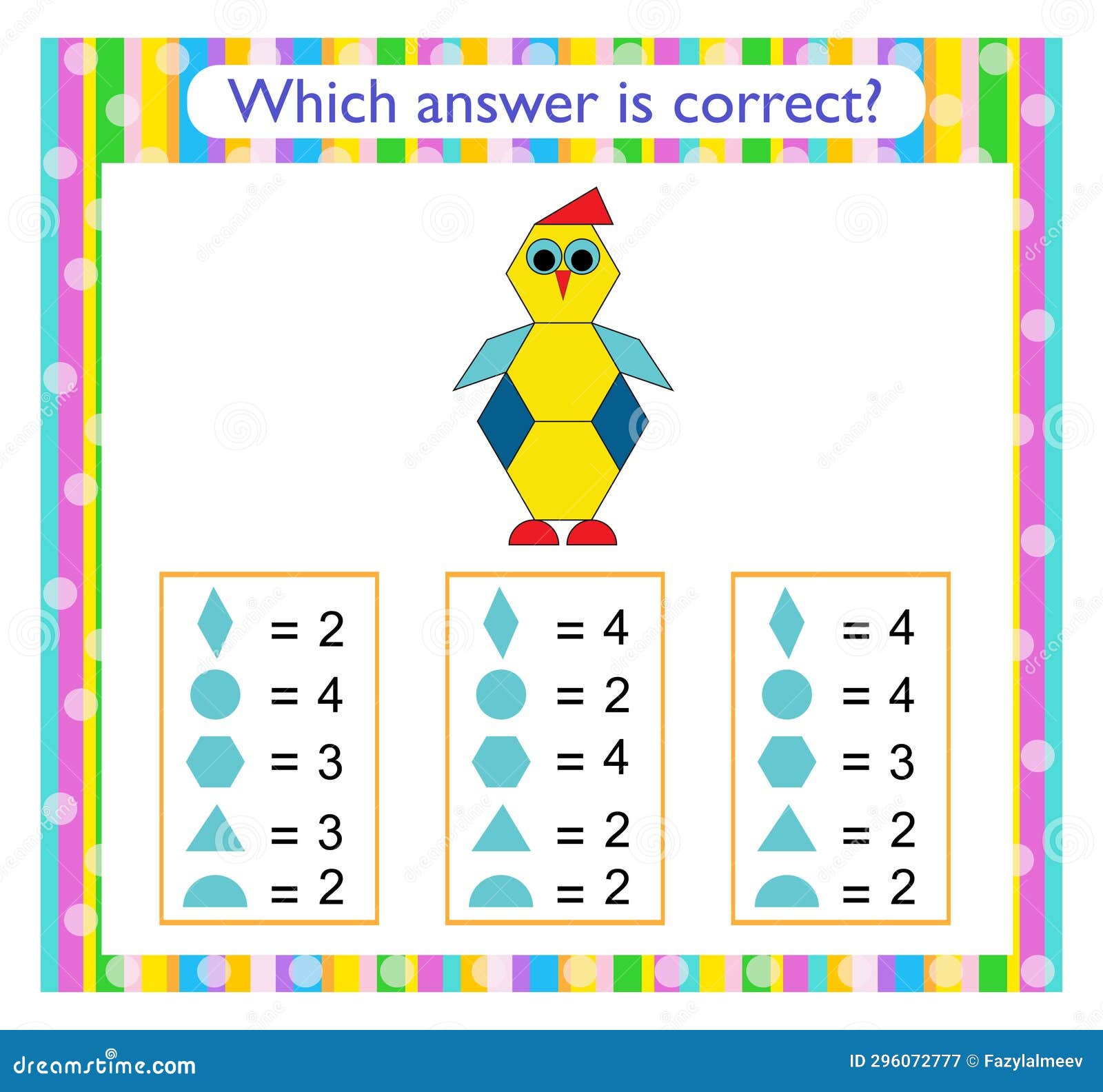 Math Activity for Kids. Need To Find the Correct Answer Stock Vector ...