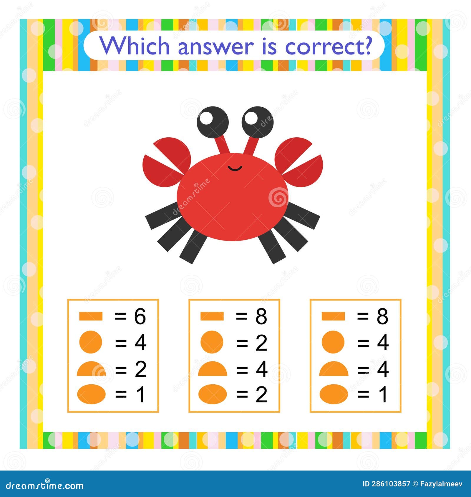 Math Activity for Kids. Need To Find the Correct Answer. Vector ...