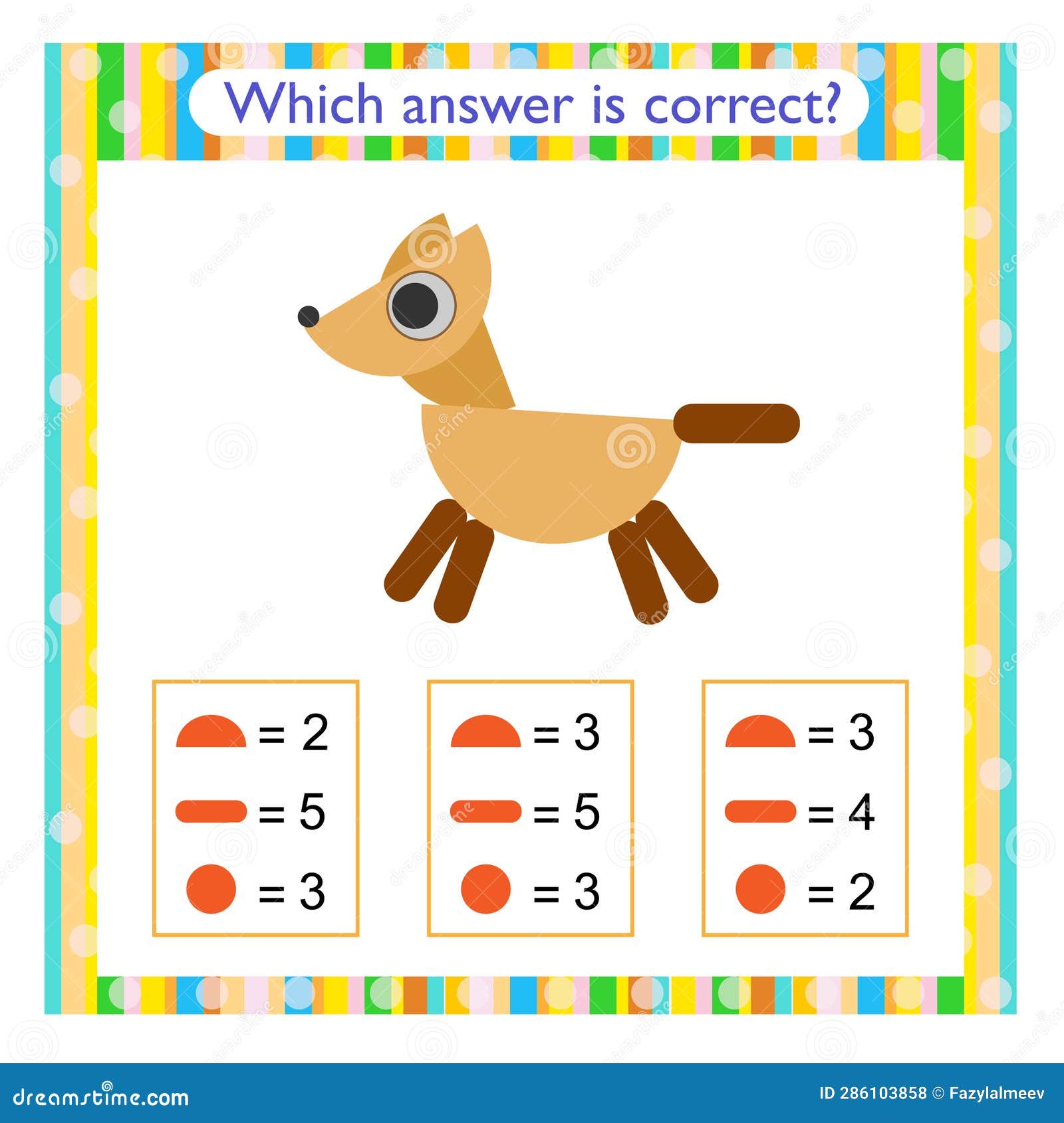Math Activity for Kids. Need To Find the Correct Answer. Vector ...