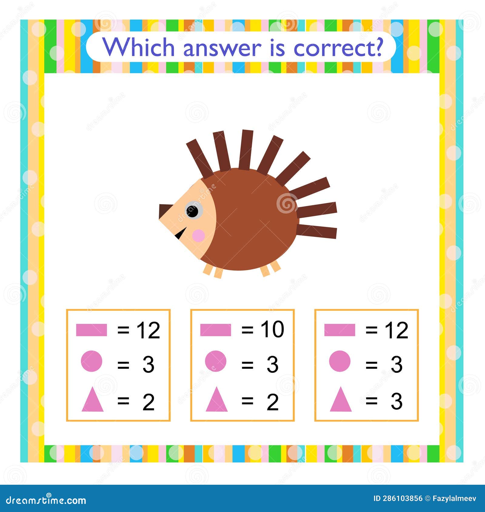 Math Activity for Kids. Need To Find the Correct Answer. Vector ...