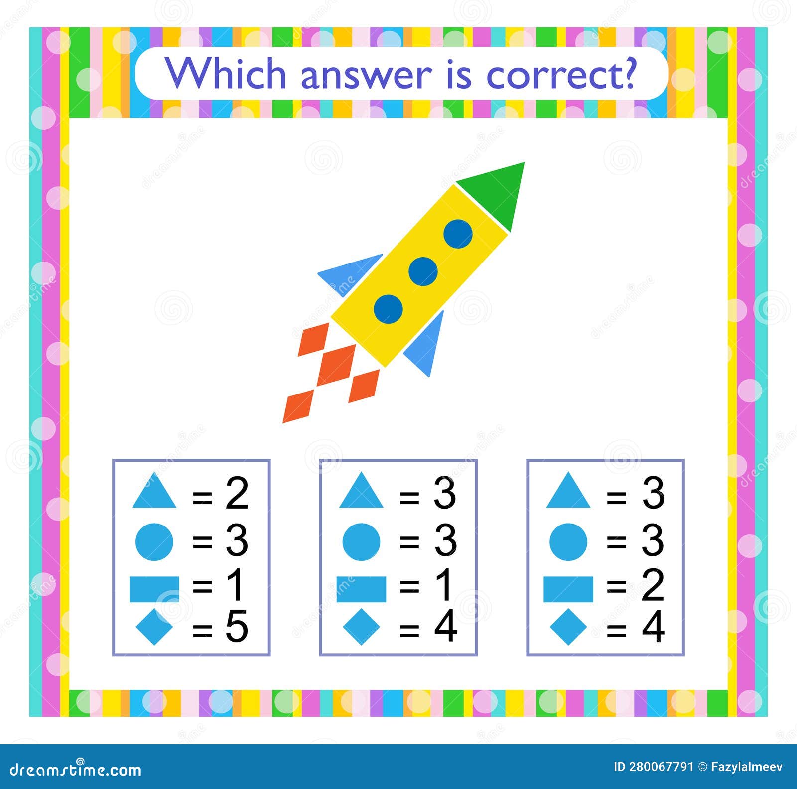 Math Activity for Kids. Need To Find the Correct Answer Stock Vector ...