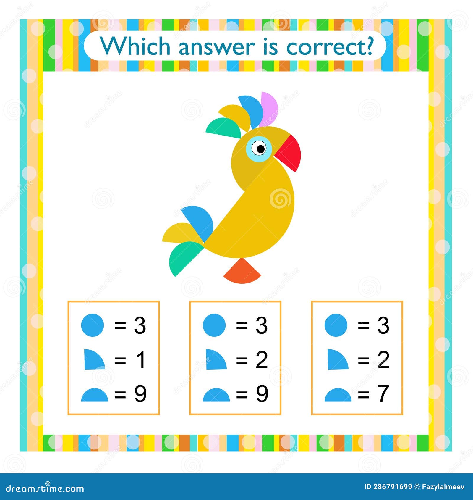 Math Activity for Kids. Need To Find the Correct Answer. Vector ...