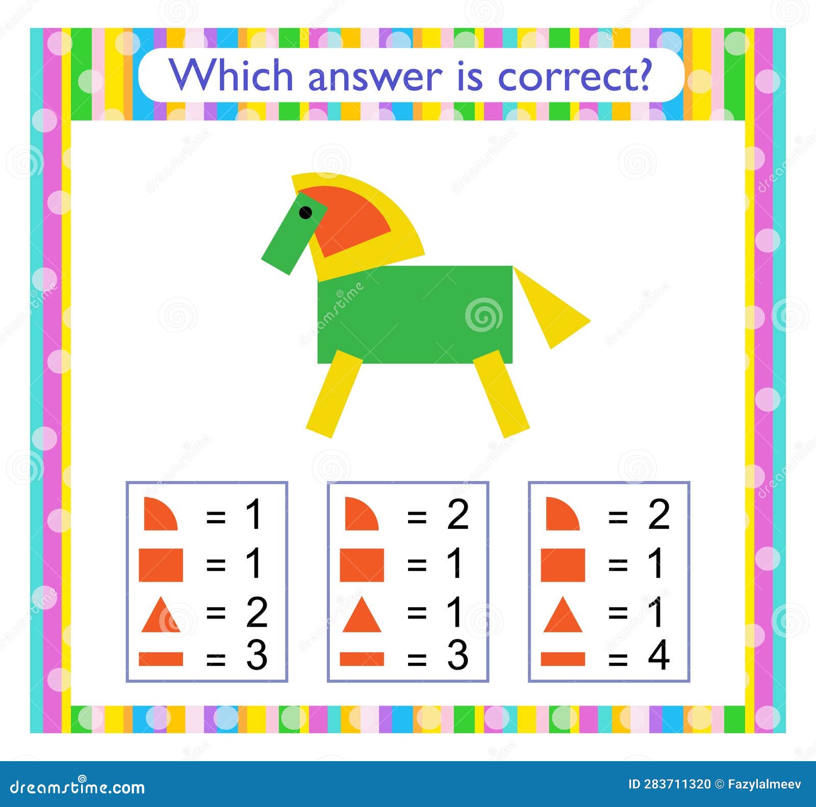 Math Activity for Kids. Need To Find the Correct Answer. Vector ...