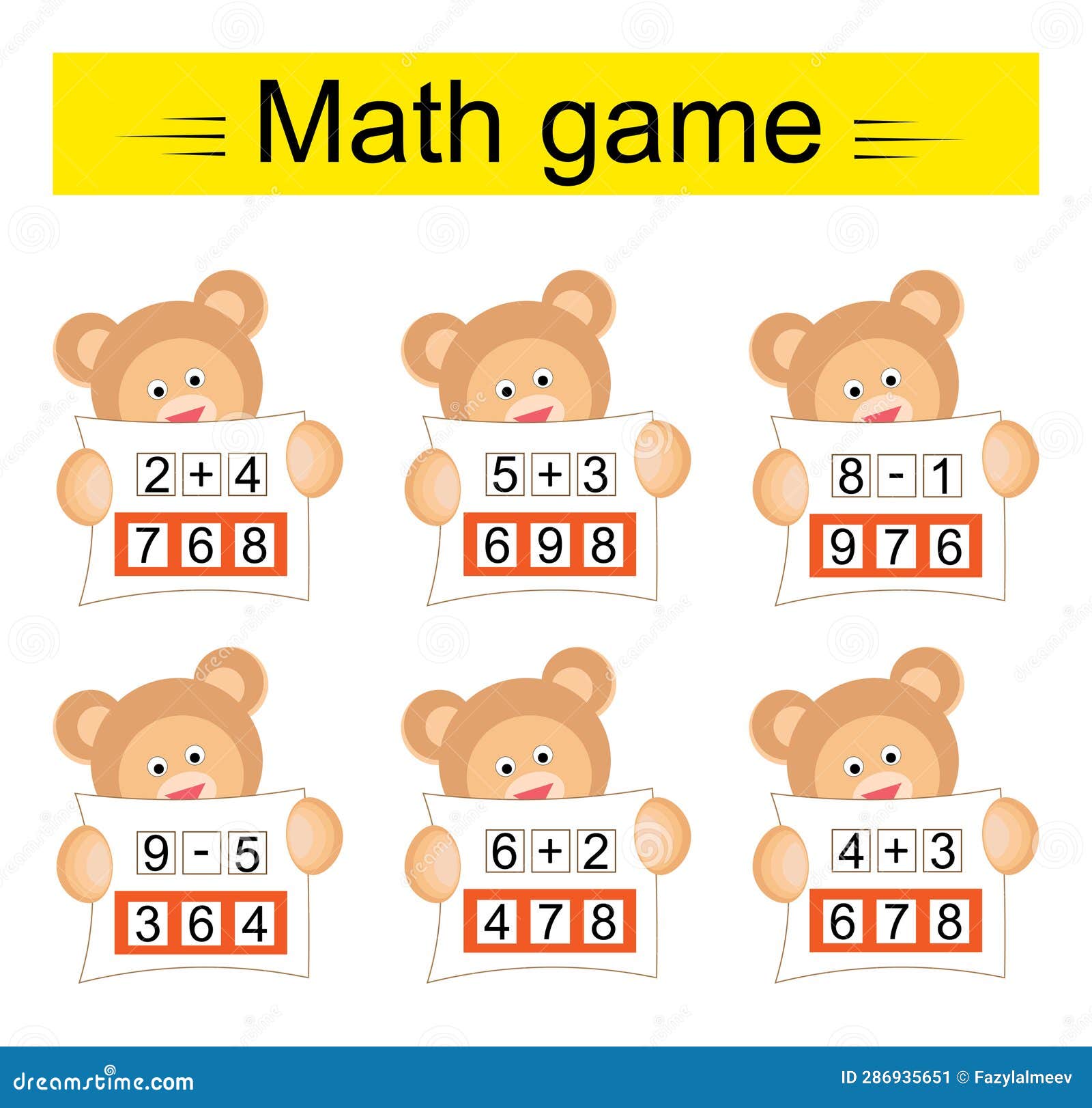 Math Activity for Children. Number Range Up To 10 Stock Illustration ...