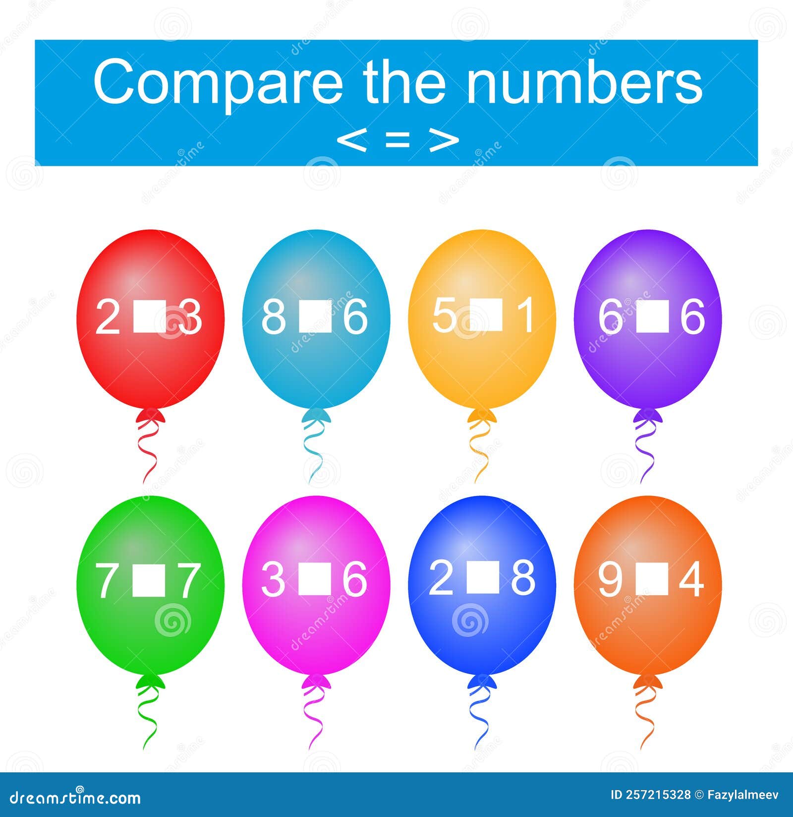 Numeracy Balloons Represents Numeric Count And Numeral Royalty-Free ...