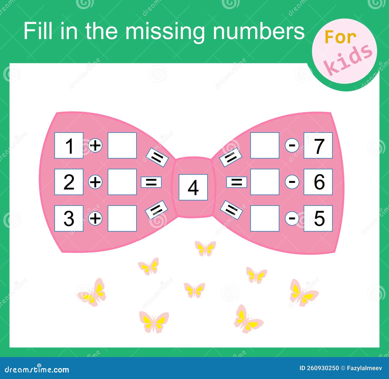 Preschool Worksheet Activity. Math Activity. Vector Illustration. Flat ...