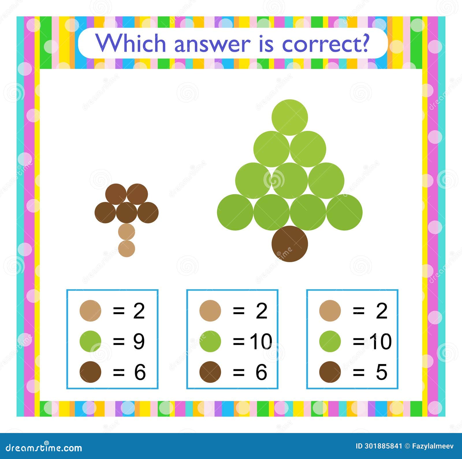 Math Activity for Kids. Preschool Worksheet Activity. Find the Correct ...