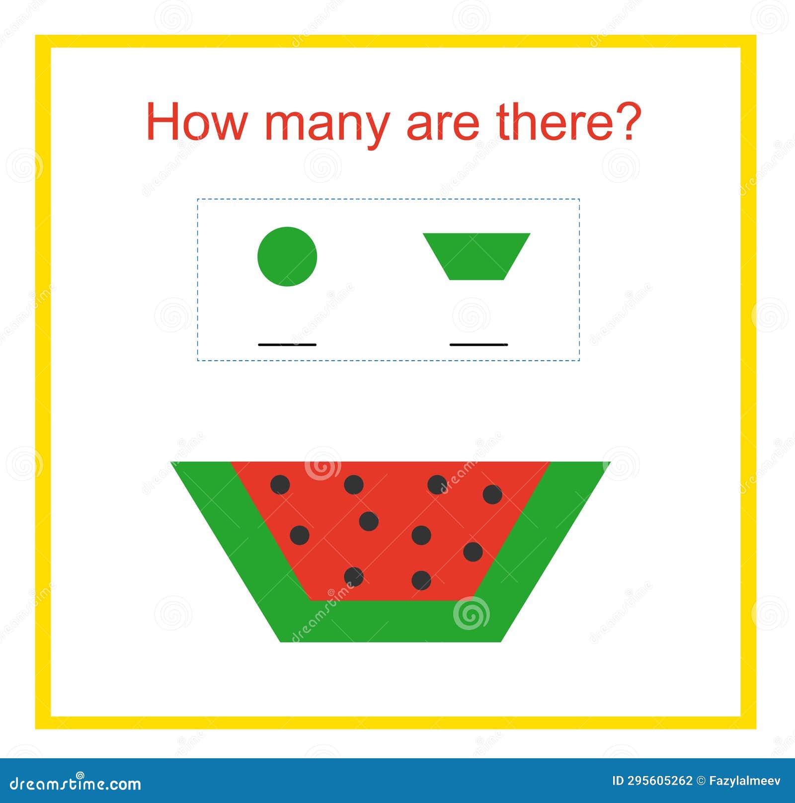Math Activity for Kids. Vector Illustration of Cartoon Watermelon Stock ...