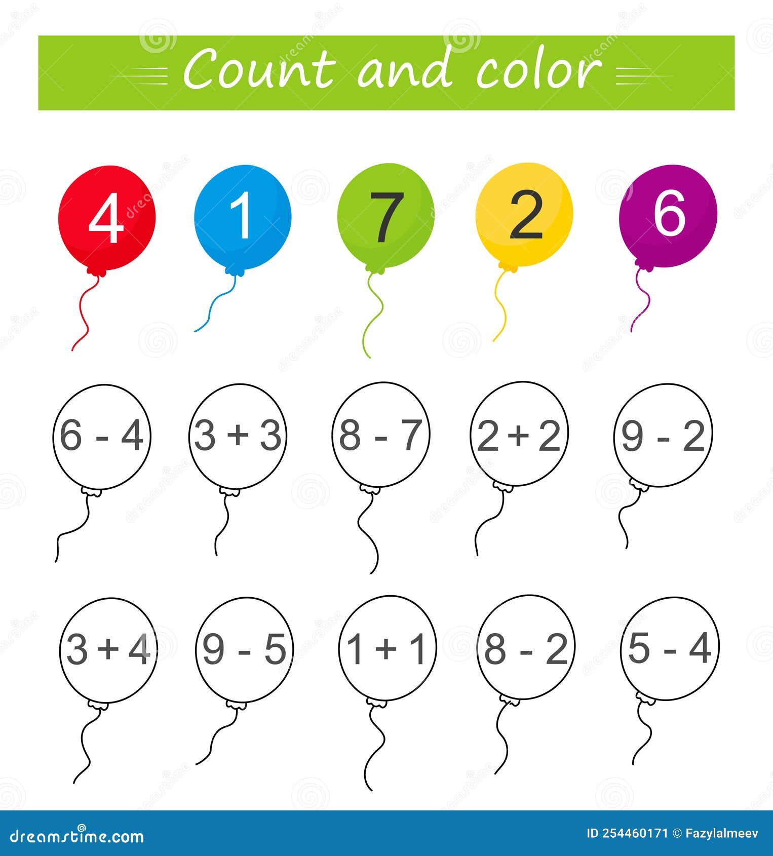 Math Activity. Number Range Up To 10. Developing Numeracy Skills ...