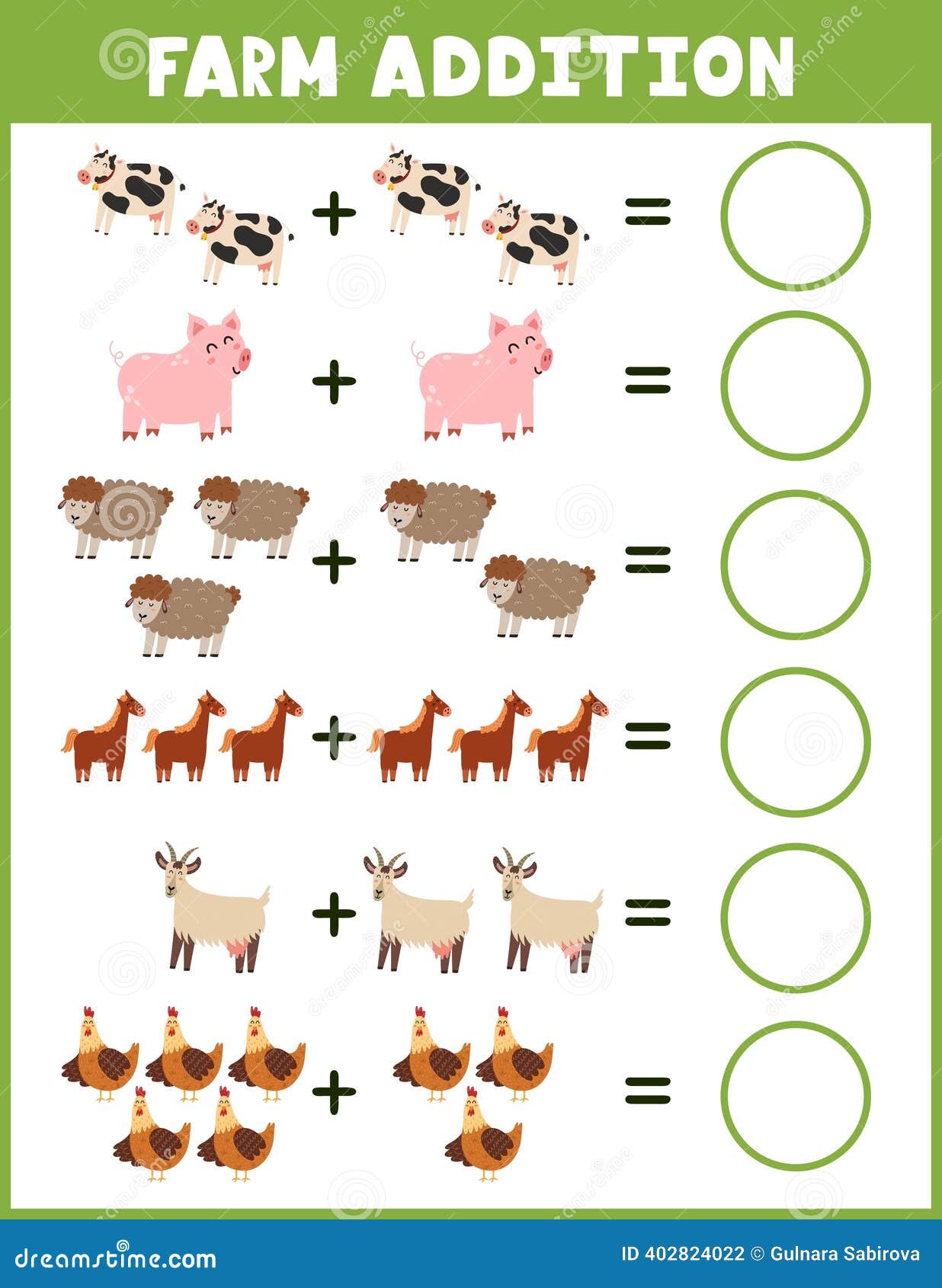 Math Activity For Children. Activity Page For Preschoolers. Cartoon ...
