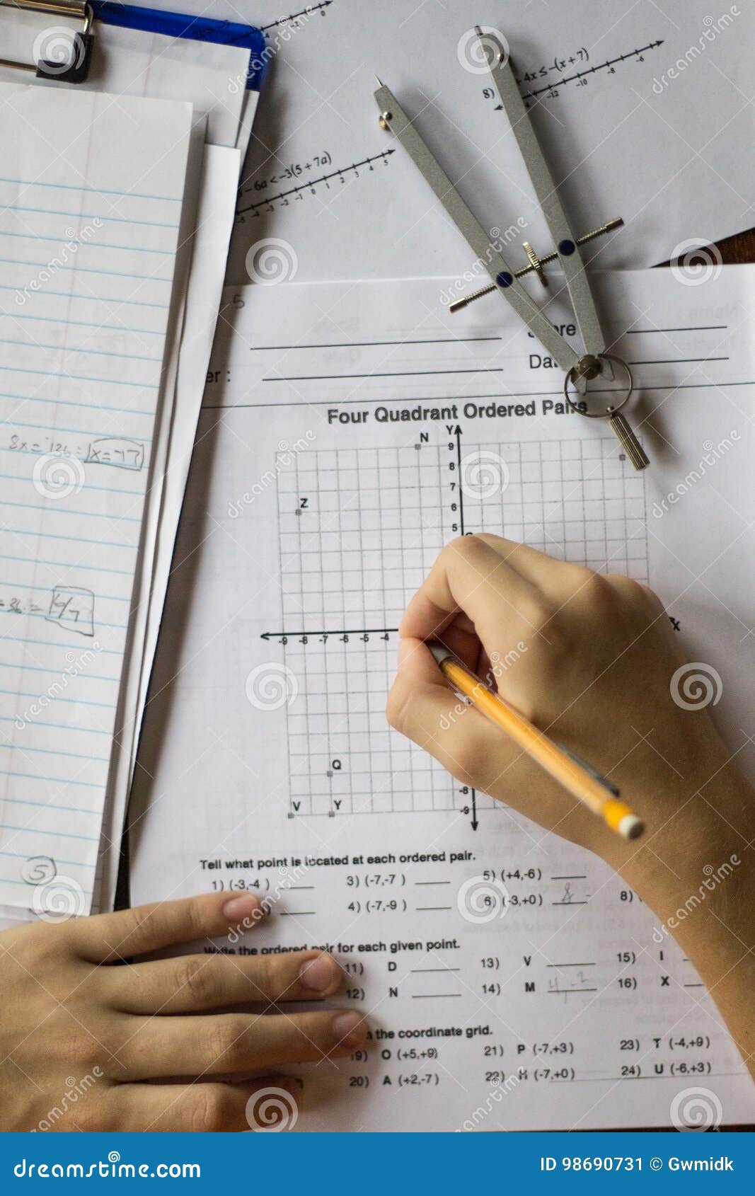 Math and Algebra Homework stock image. Image of numerals - 98690731