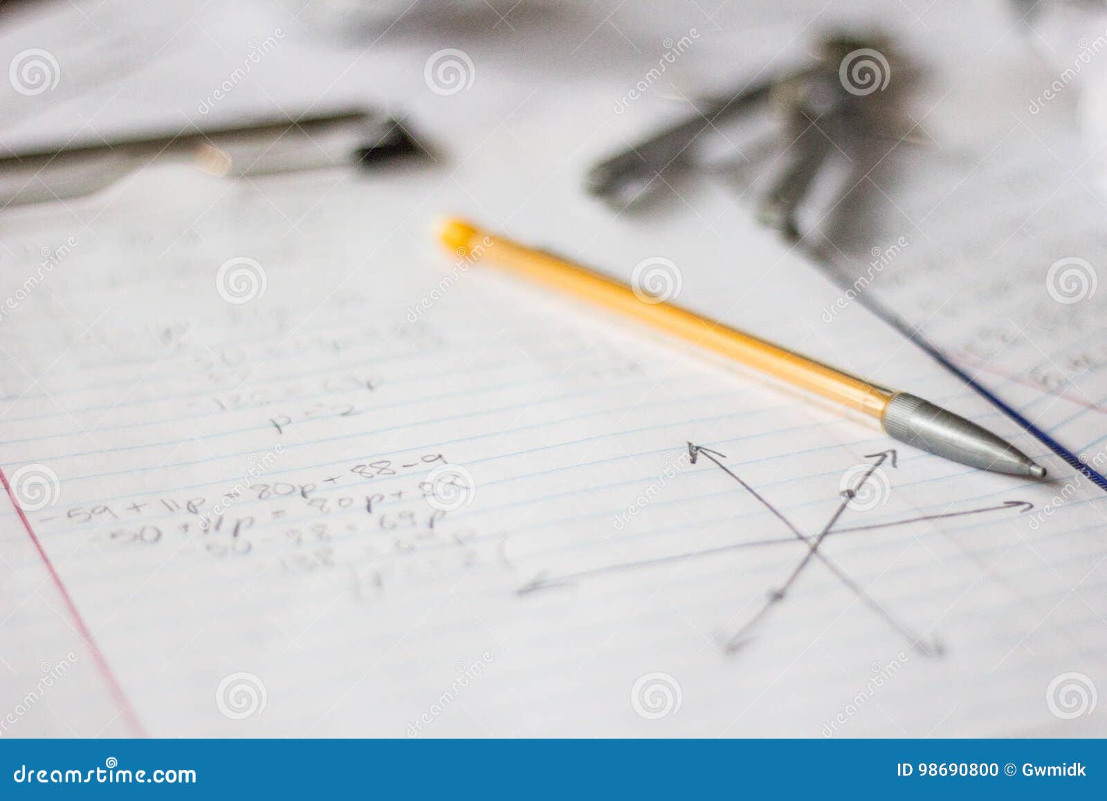 Math and Algebra Homework stock photo. Image of learn - 98690800