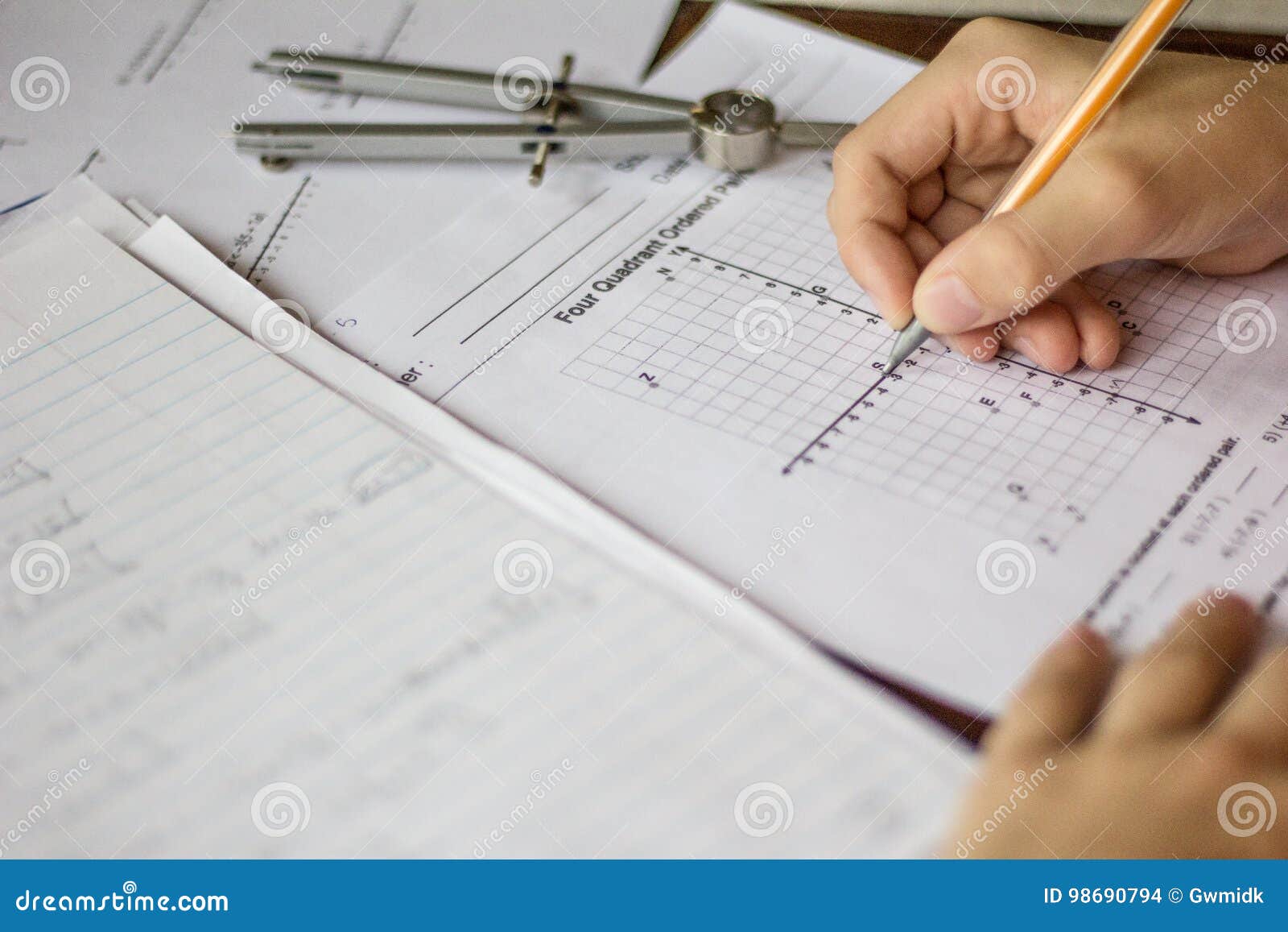 Math and Algebra Homework stock photo. Image of study - 98690794