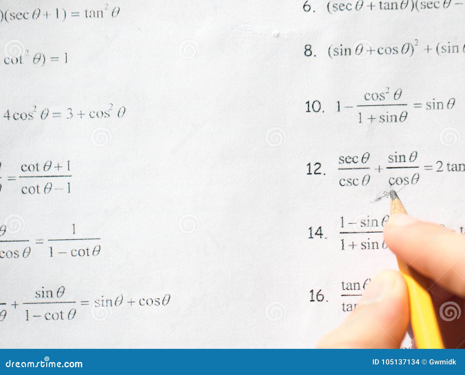 Math and Algebra Homework Preparation Stock Photo - Image of homework ...