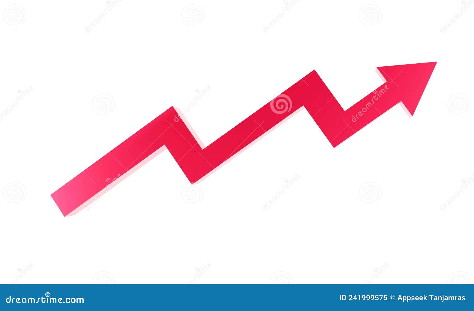 The Math Arrow Symbol Represents Growth And Progress. Red On White ...