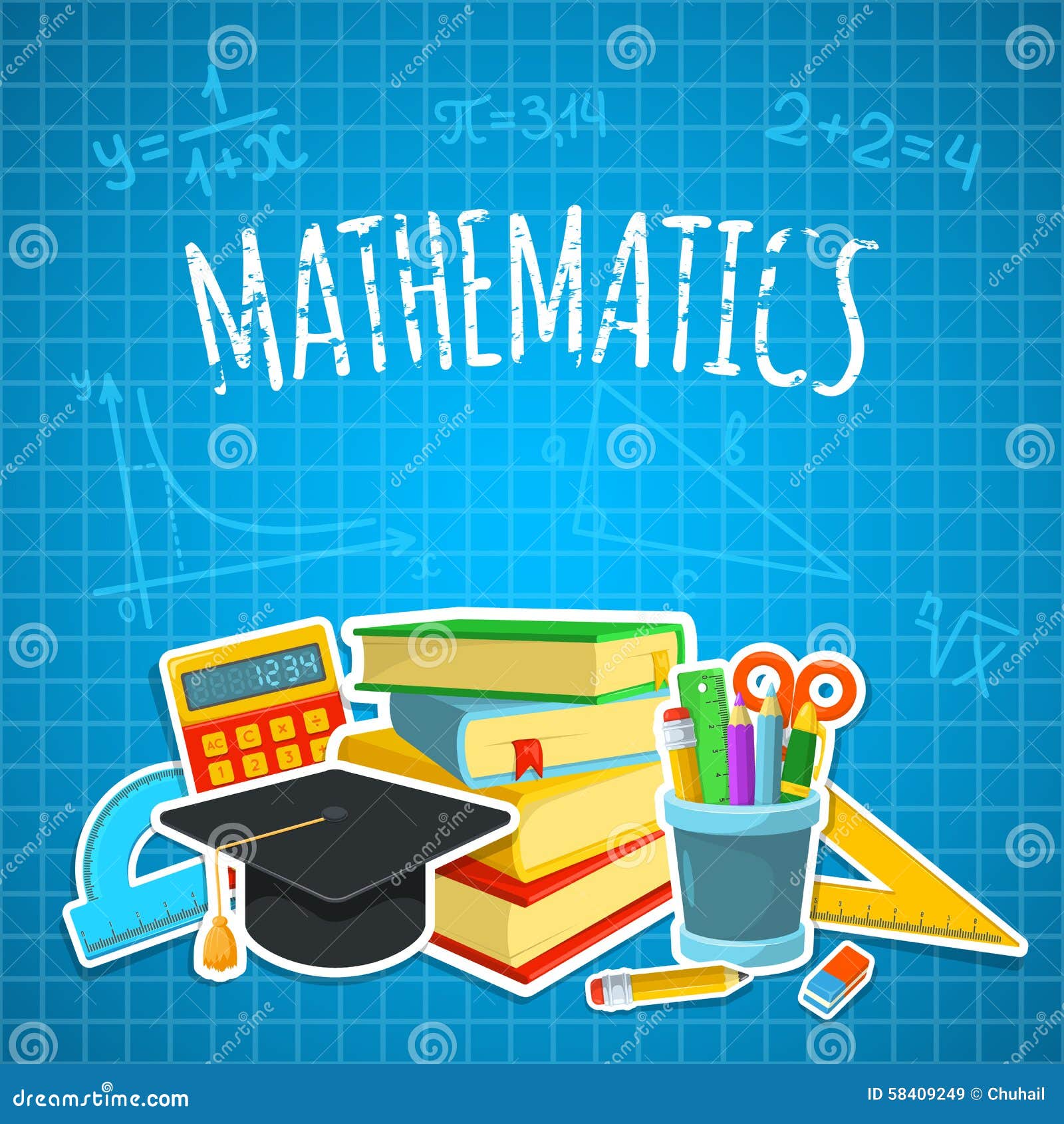 Math backdrop stock vector. Illustration of science, icon - 58409249