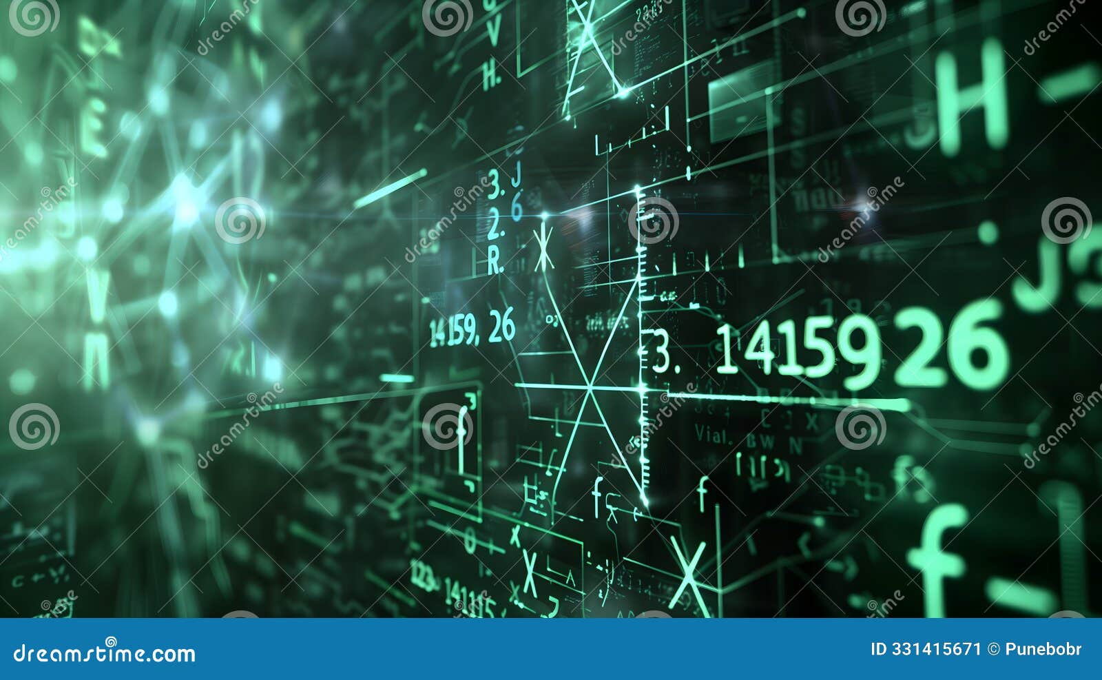 Number Pi Math Background, Science Backdrop. AI Generated Art Stock ...