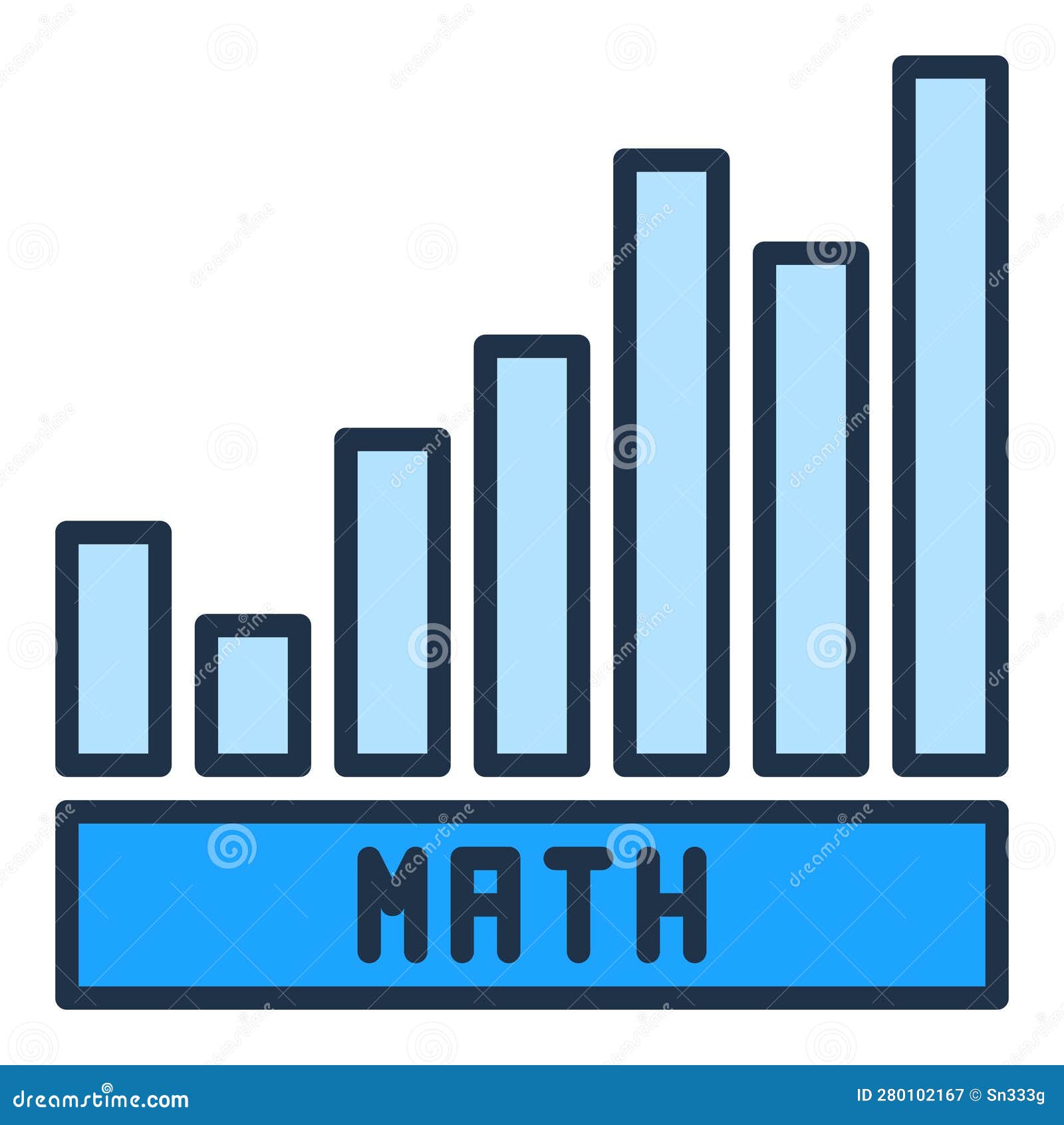 Math Bar Graph Vector Mathematics Concept Blue Icon Stock Illustration ...