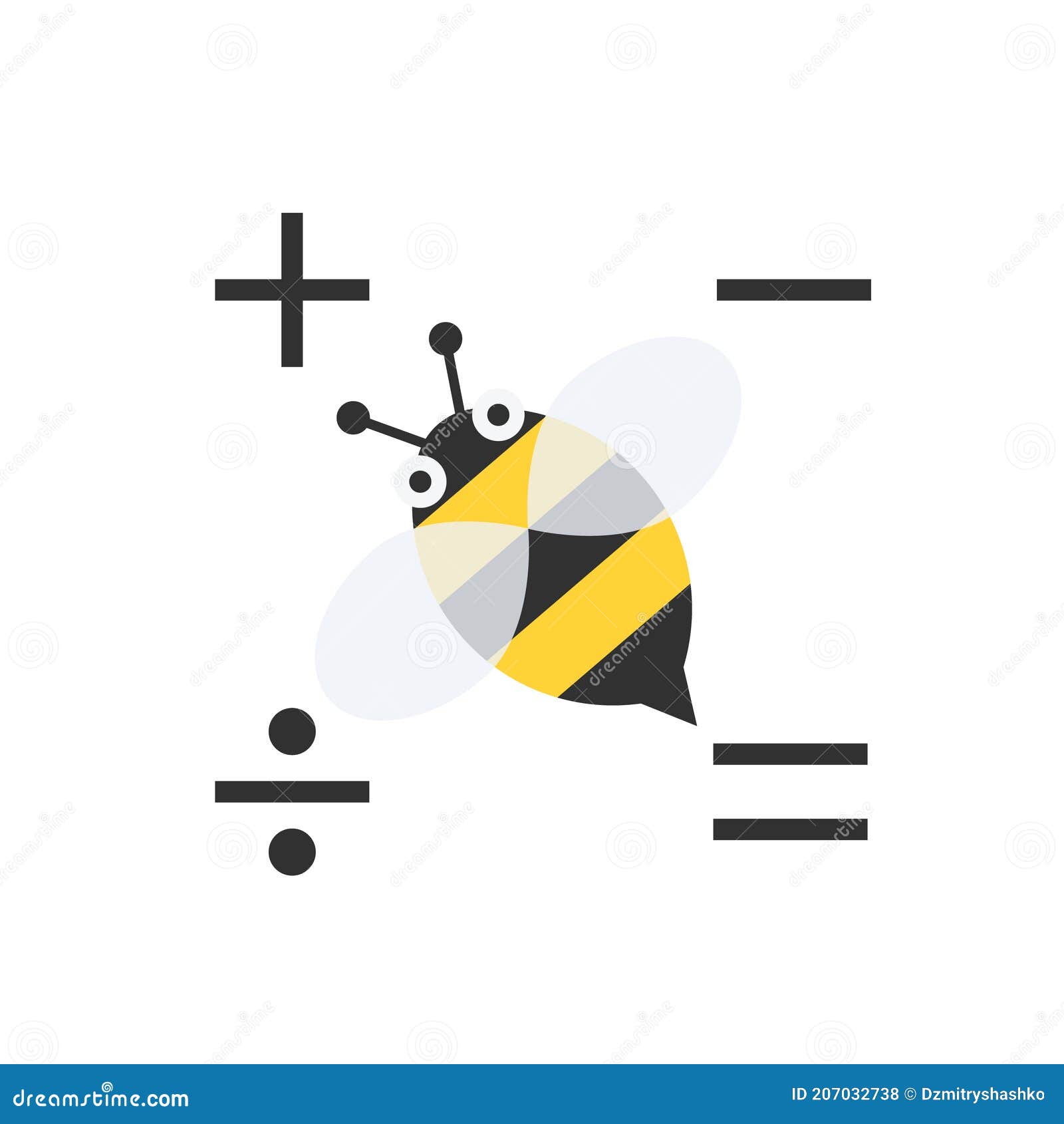 Math bee icon stock illustration. Illustration of play - 207032738