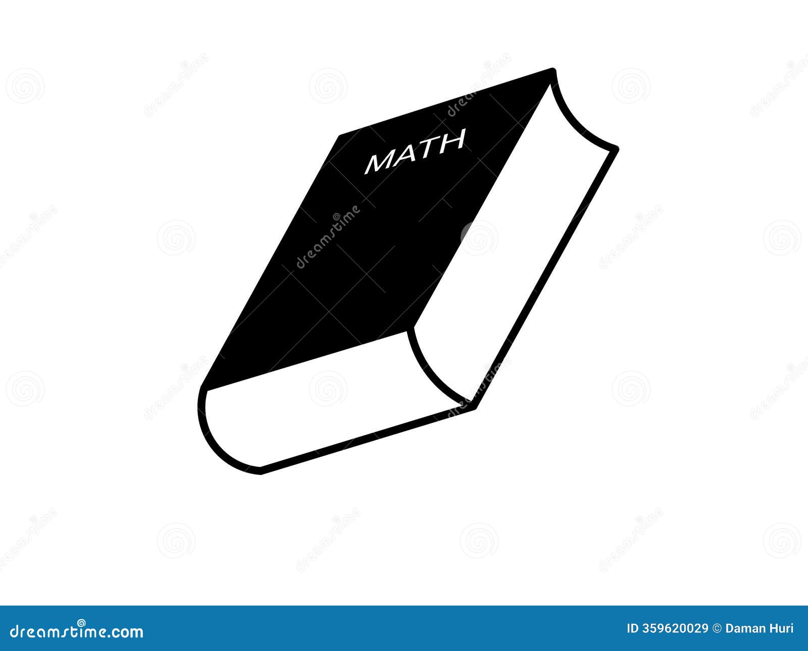 Math Book Icon in Black and White Stock Illustration - Illustration of ...