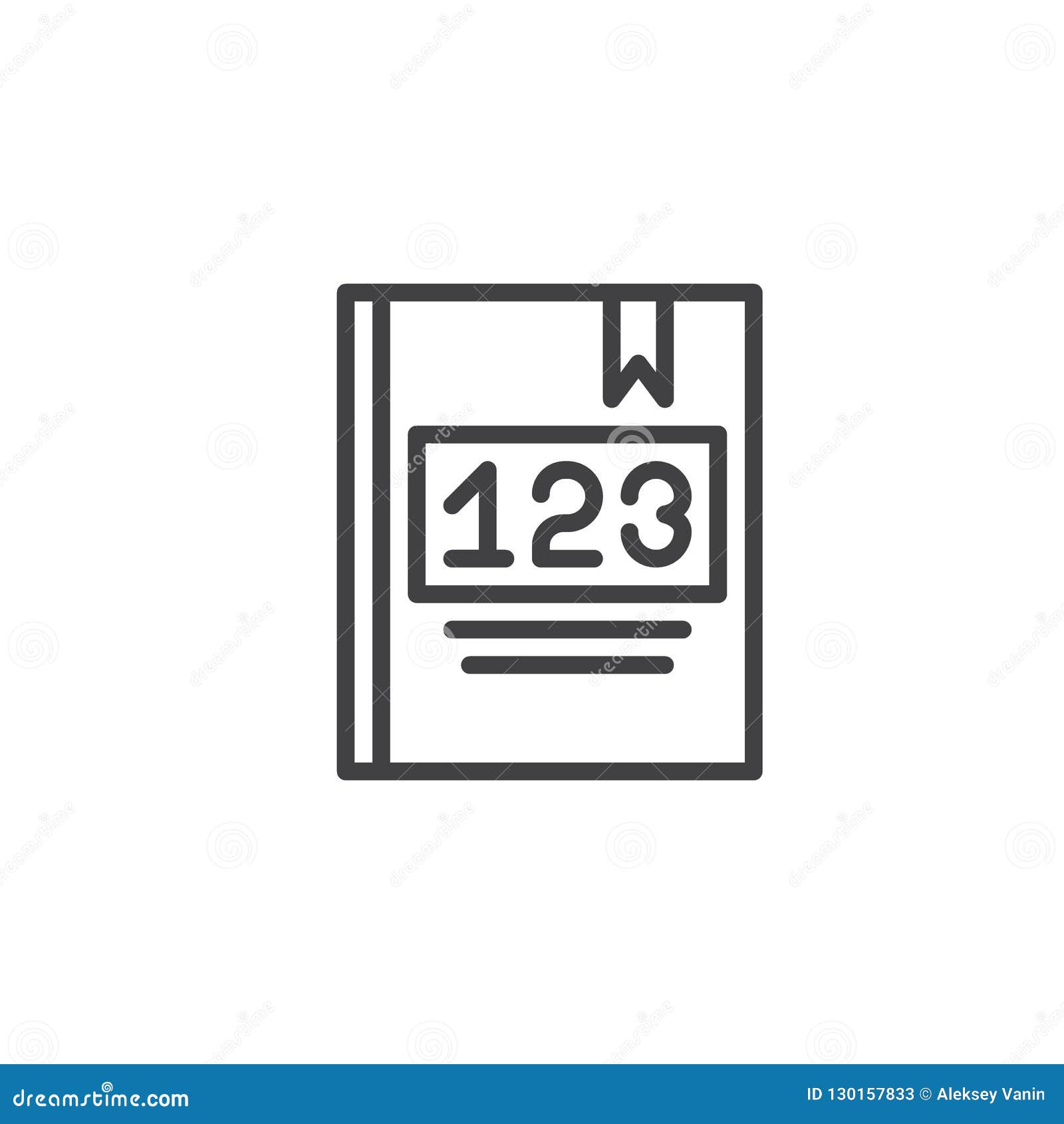 Math book outline icon stock vector. Illustration of stroke - 130157833