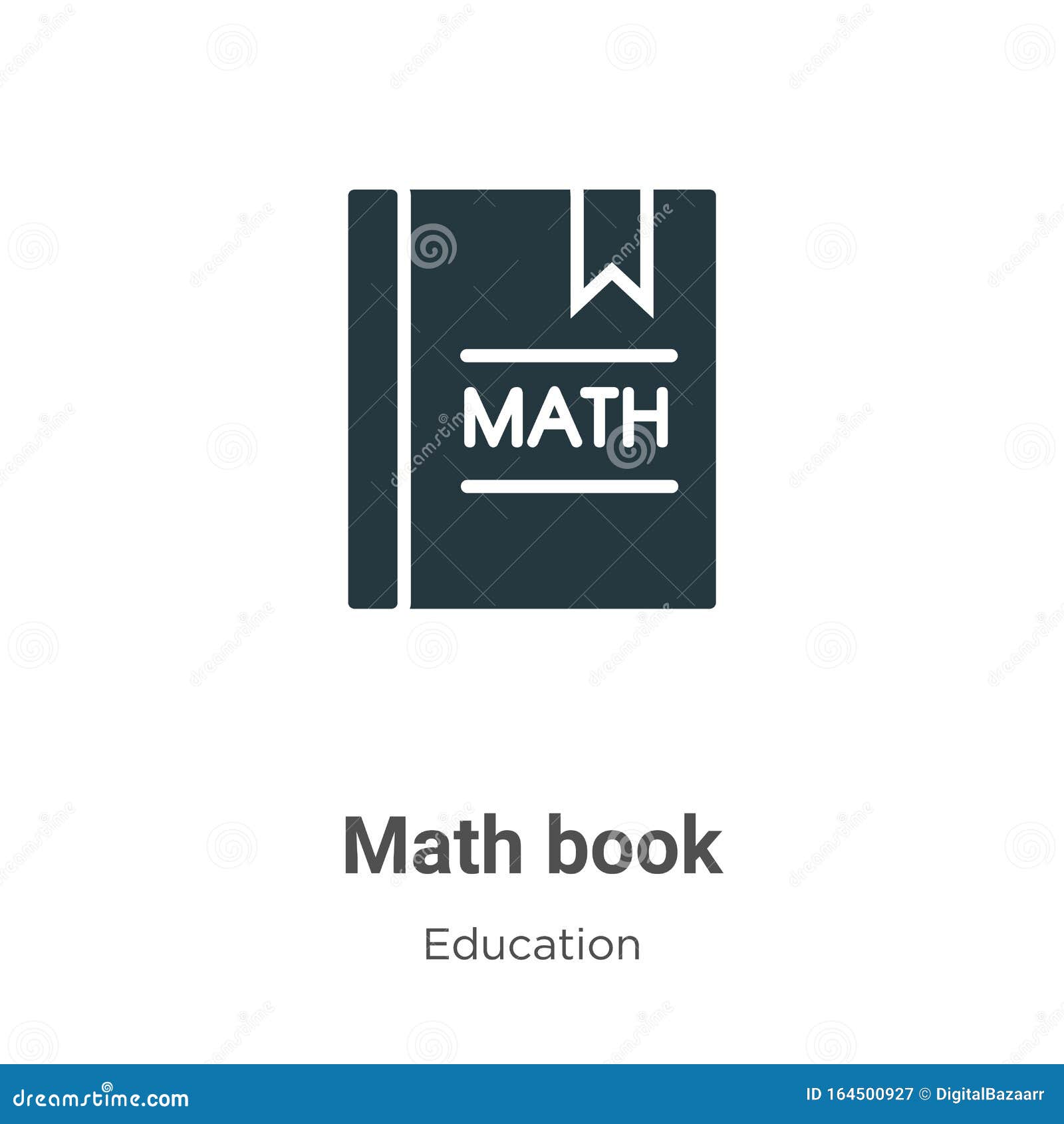 Math Book Vector Icon on White Background. Flat Vector Math Book Icon ...