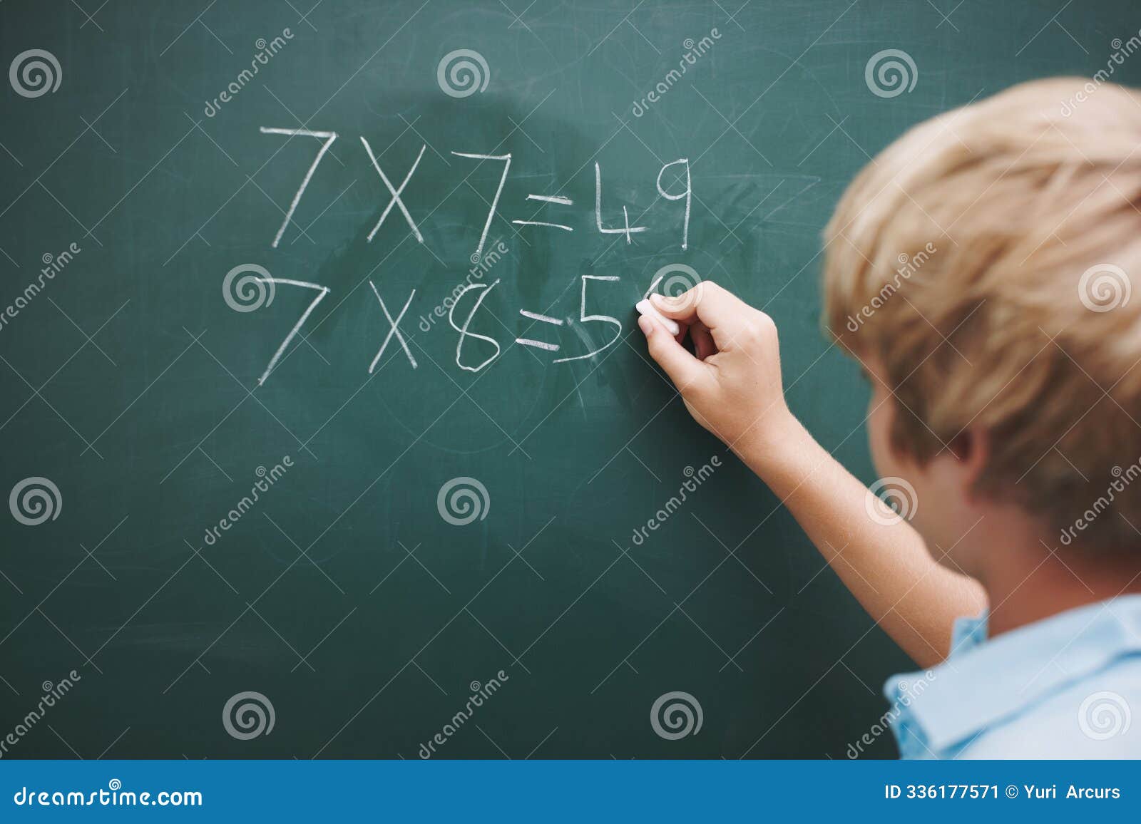 Math, Boy and Writing on Chalkboard in Classroom with Problem Solving ...