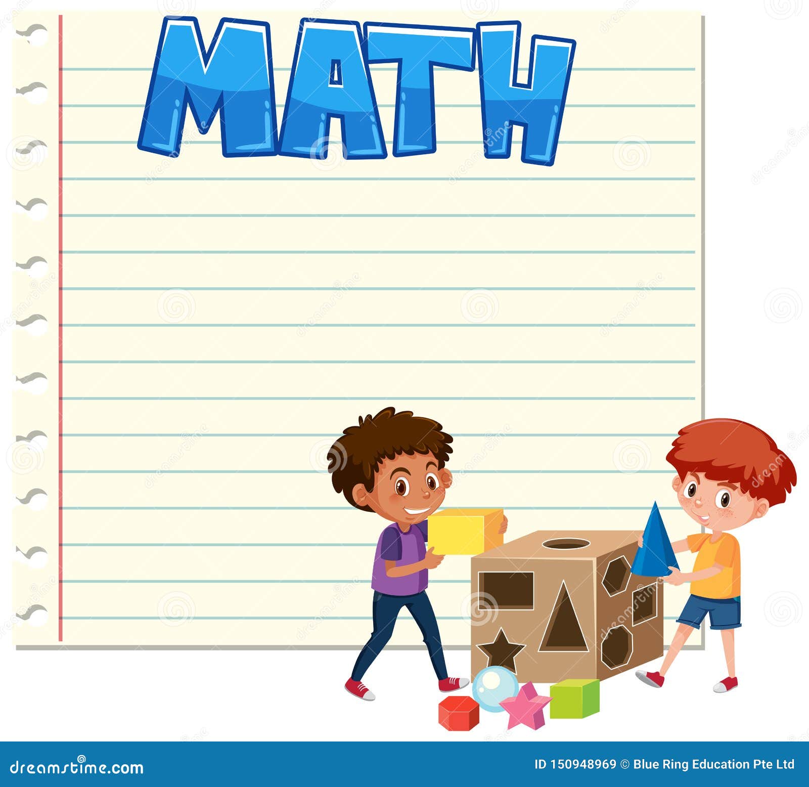 Math boys on note template stock vector. Illustration of math - 150948969