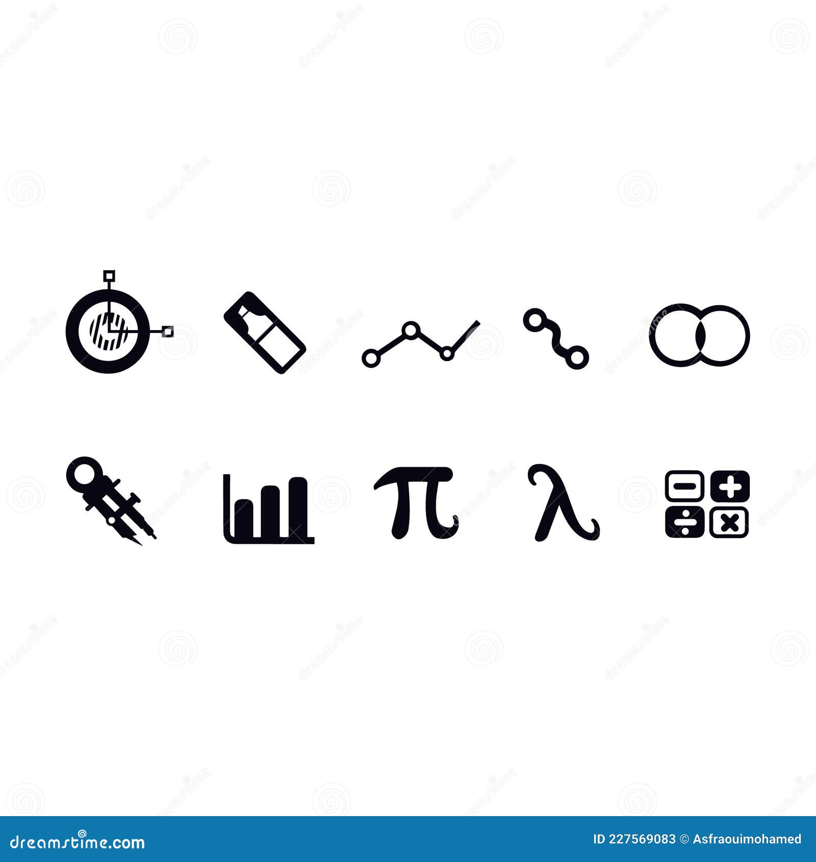 Math Calculation Black Icons Vector Design Stock Vector - Illustration ...