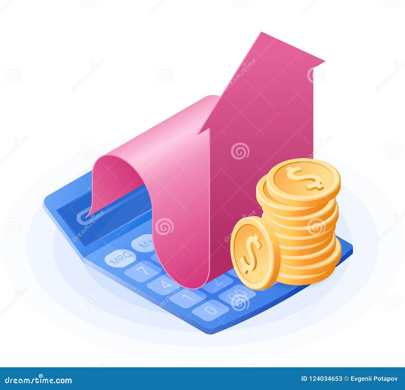 The Math Arrow Symbol Represents Growth And Progress. Red On White ...