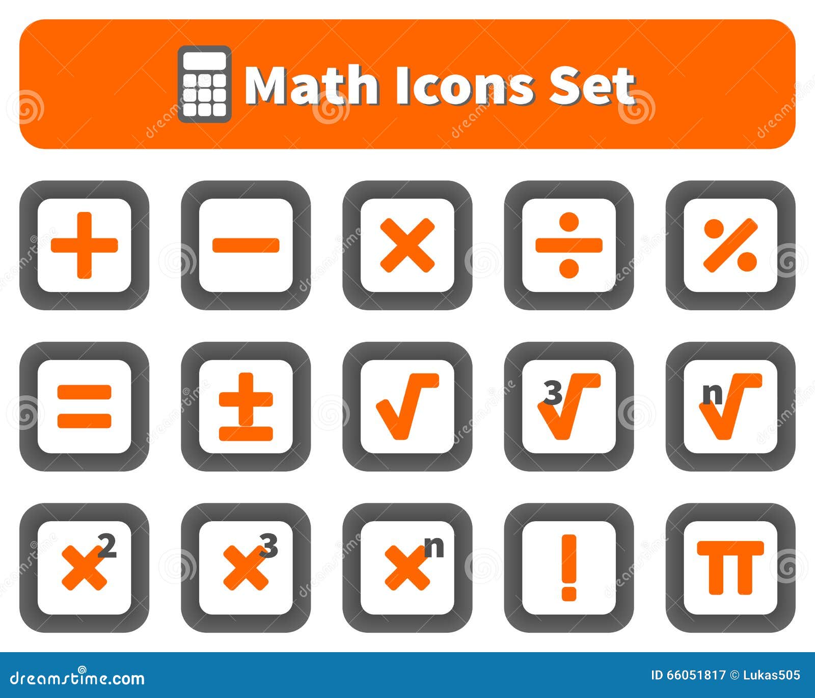 Math and Calculator Icons Set Stock Vector - Illustration of ...