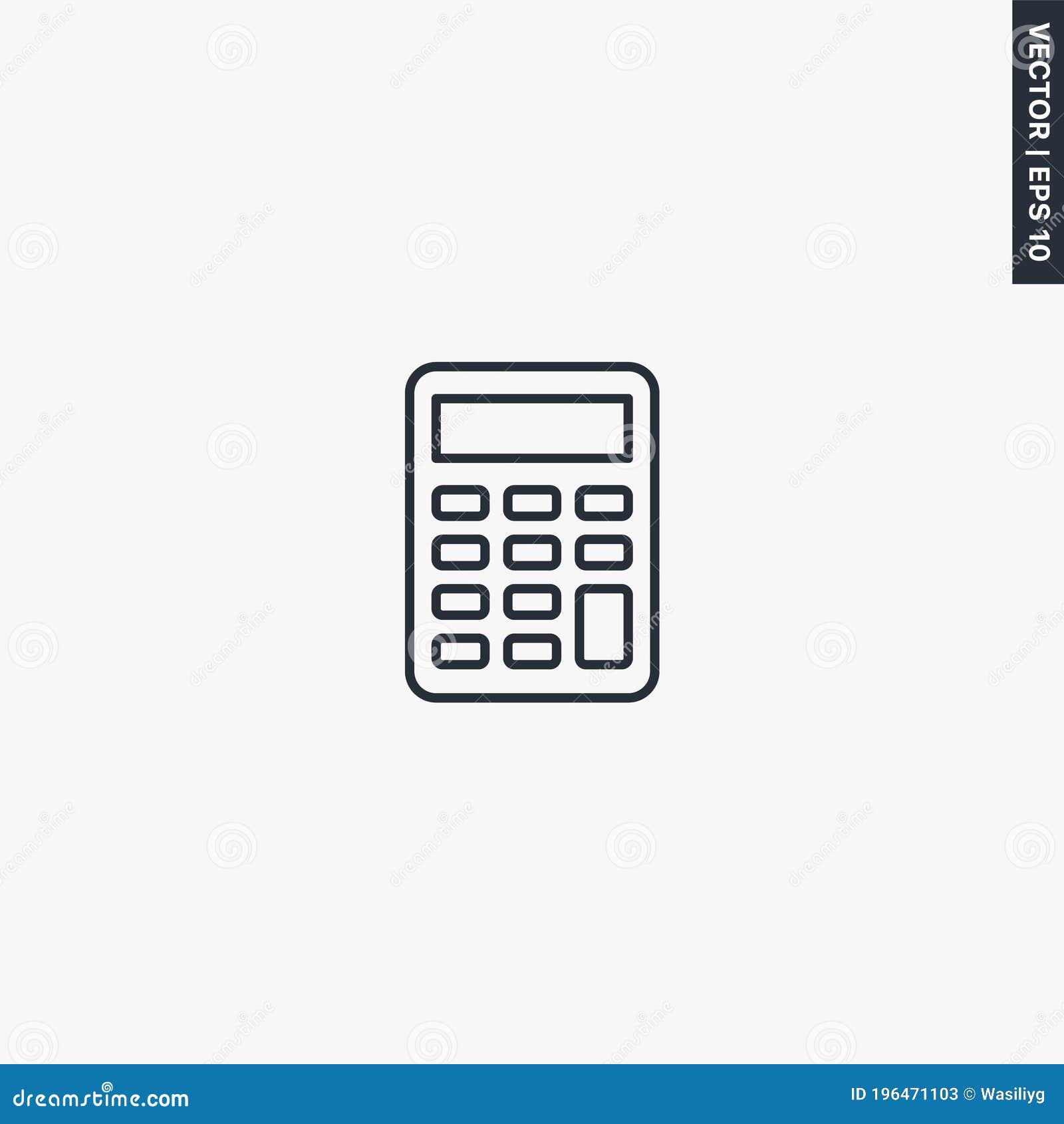 Math Calculator, Linear Style Sign for Mobile Concept and Web Design ...