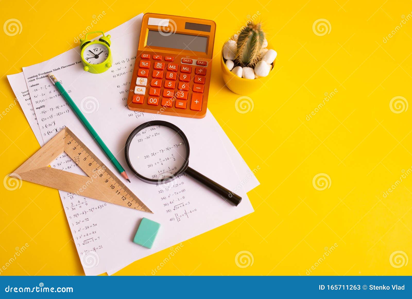 Math. Calculator and School Supplies Stock Image - Image of mathematics ...
