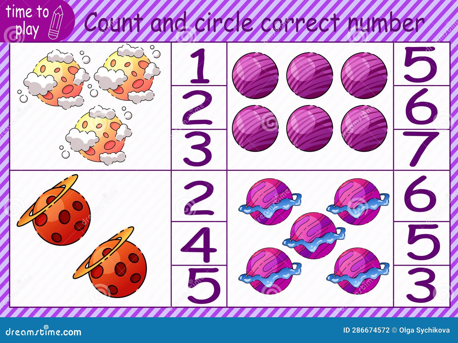 Numerical Planets. Children S Logic Problems Stock Vector ...