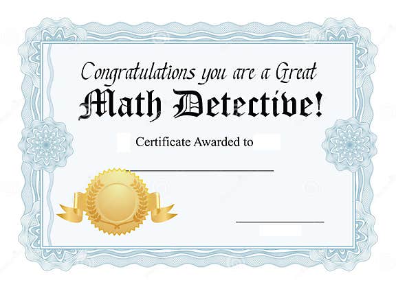 Math certificate stock vector. Illustration of ribbon - 25675172