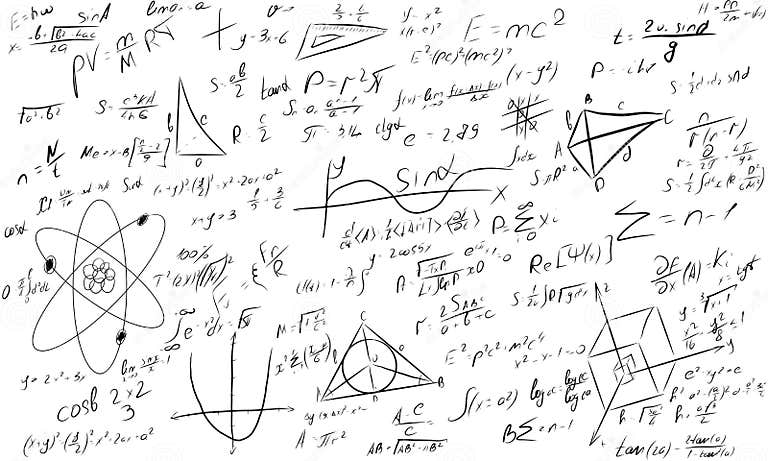 Math Chalkboard Illustration. Physics Solving Equation Blackboard ...