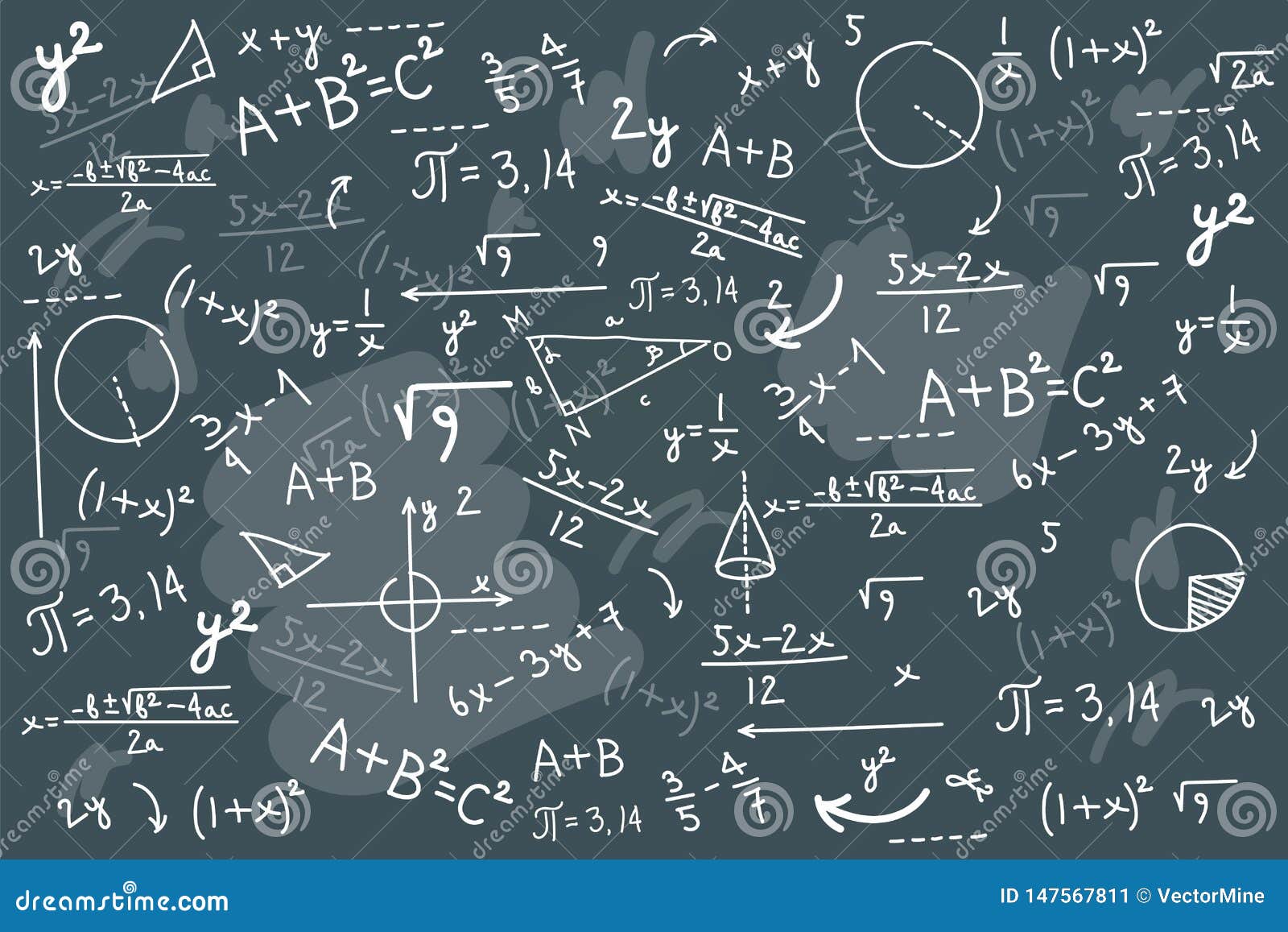 Math Chalkboard Vector Illustration. Physics Solving Equation Board ... Math Chalkboard Vector Illustration. Physics Solving Equation Board ...