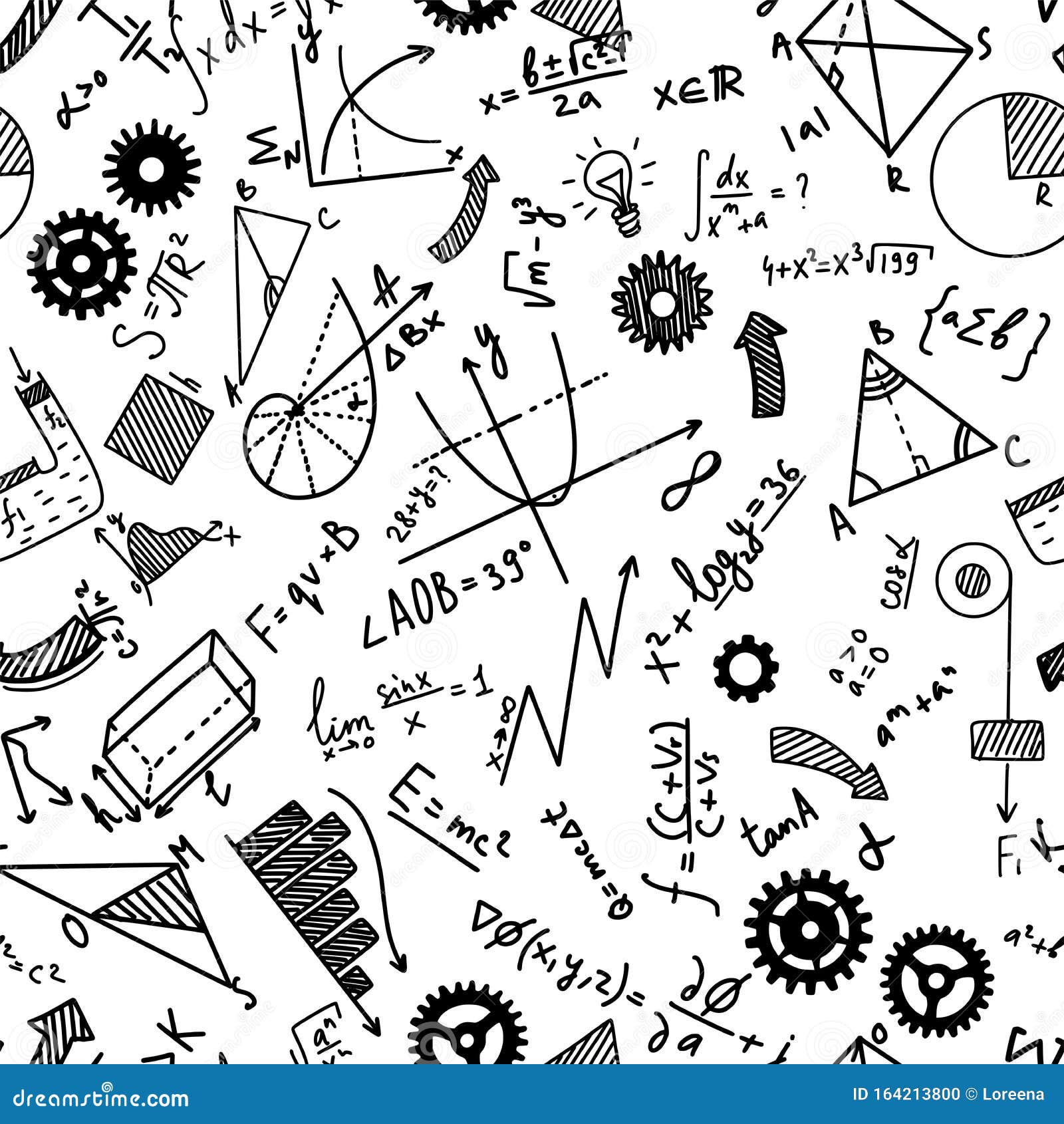 Math, Chemistry and Physical Formules on White Stock Vector ...