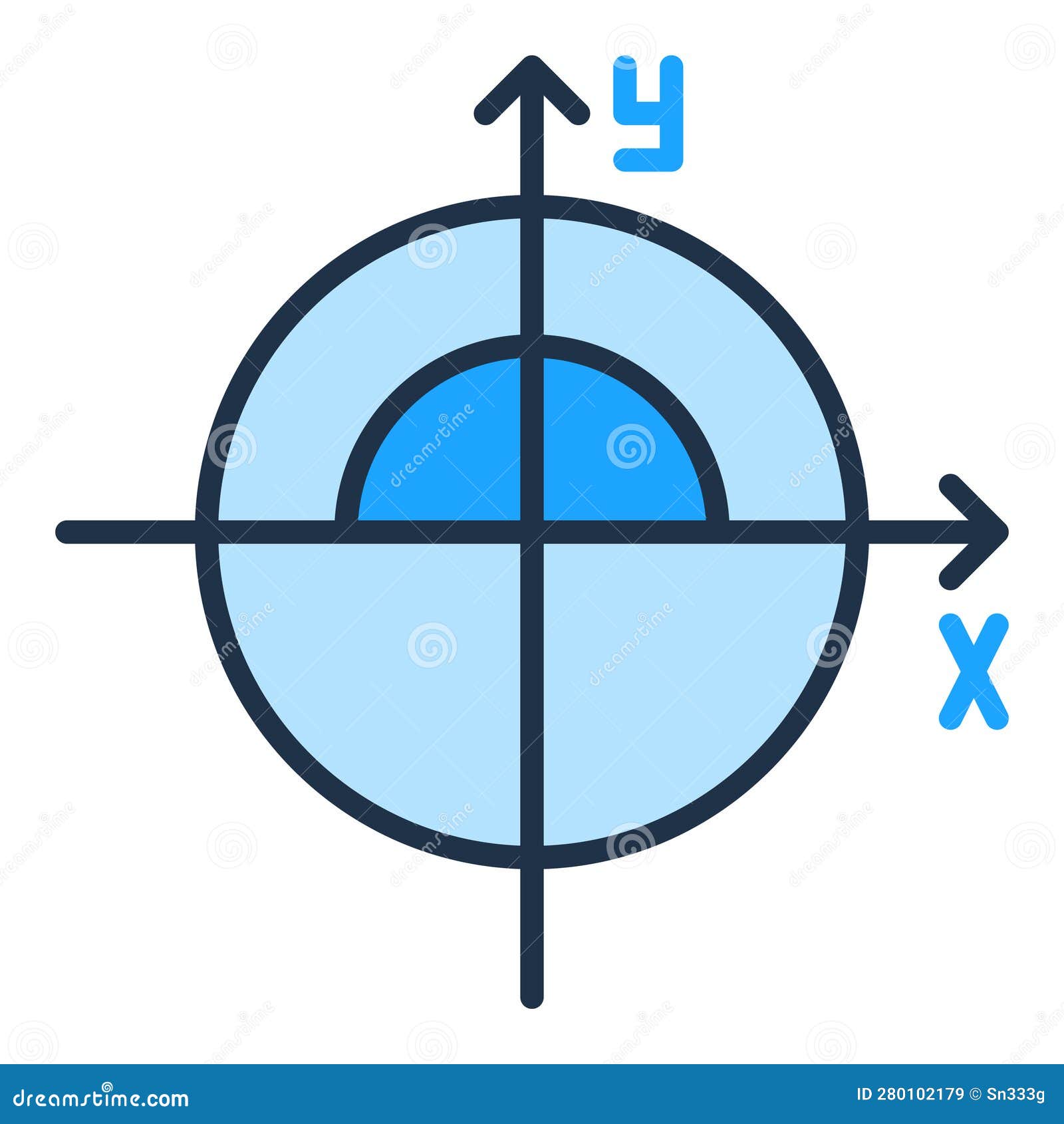 Math Circle Vector Concept Blue Icon or Logo Element Stock Illustration ...