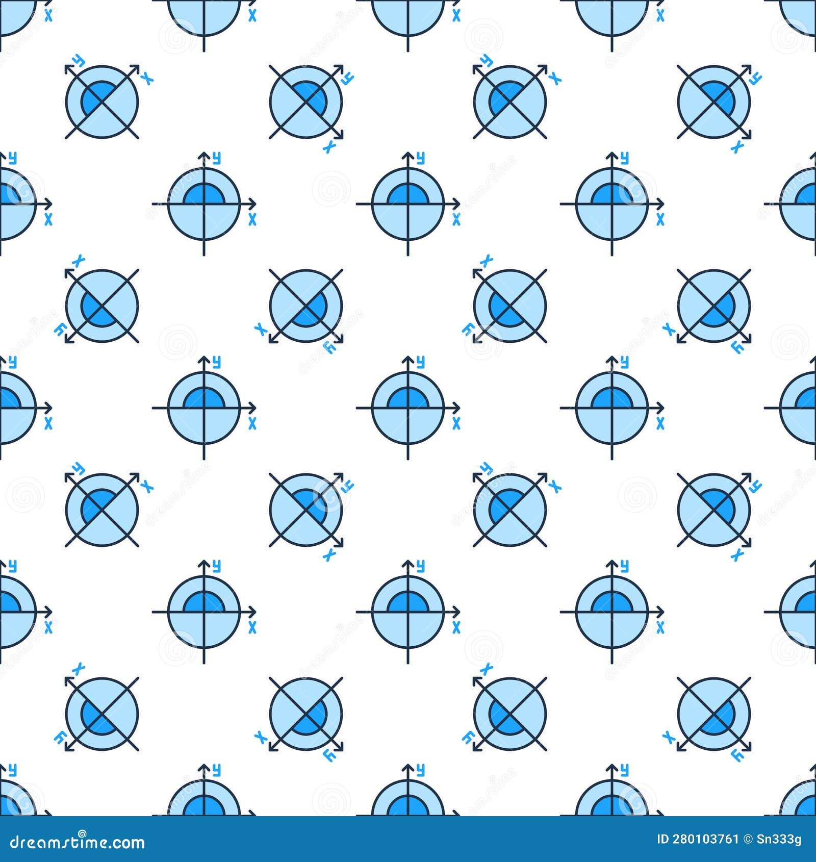 Math Circle Vector Concept Blue Simple Seamless Pattern Stock ...