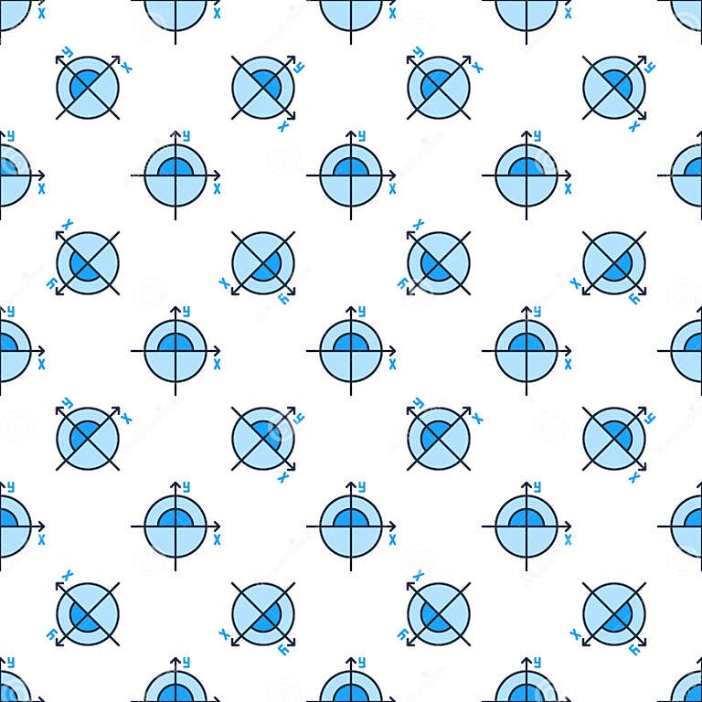 Math Circle Vector Concept Blue Simple Seamless Pattern Stock ...