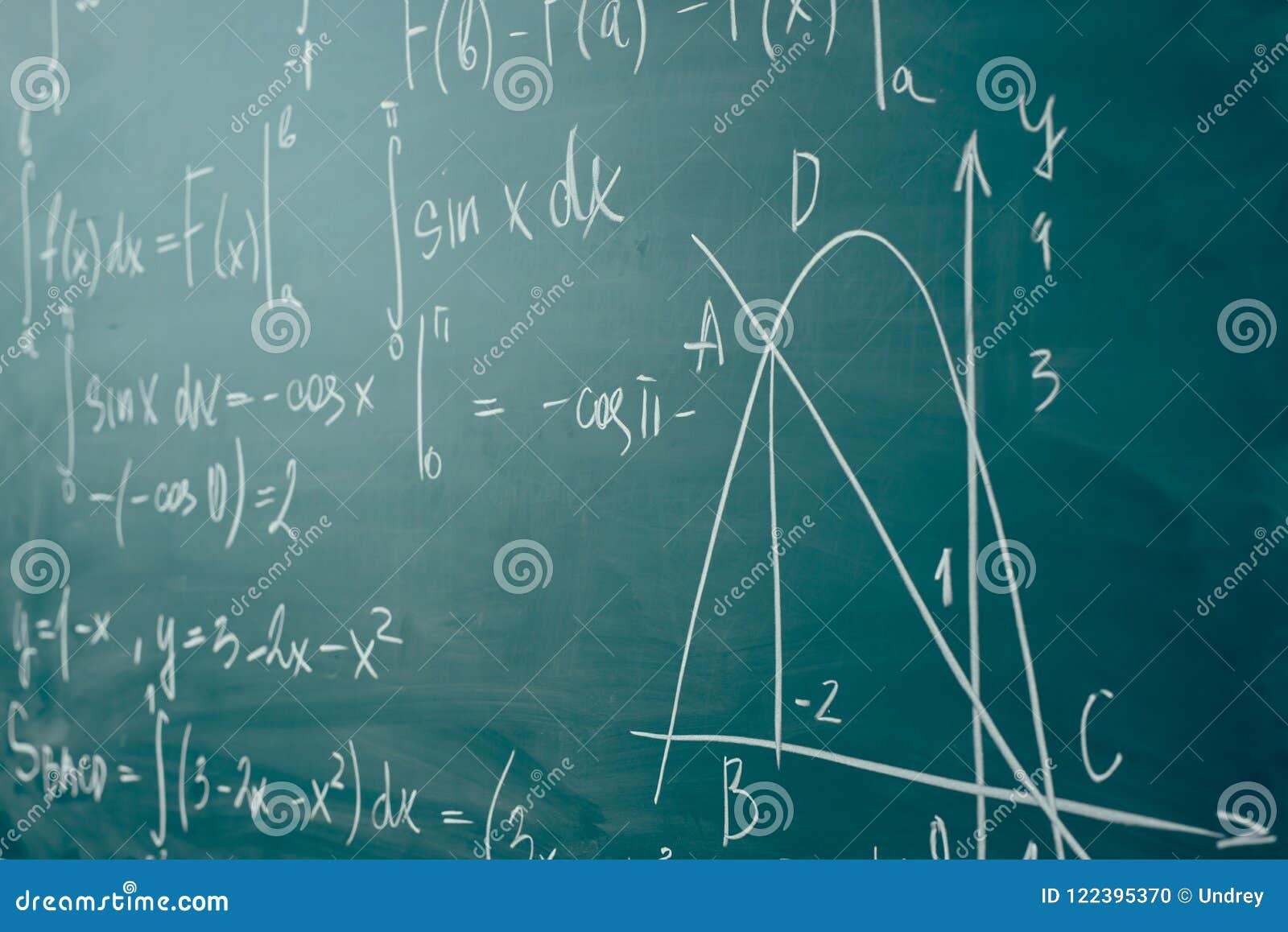 Math class. Algebra stock photo. Image of blackboard - 122395370