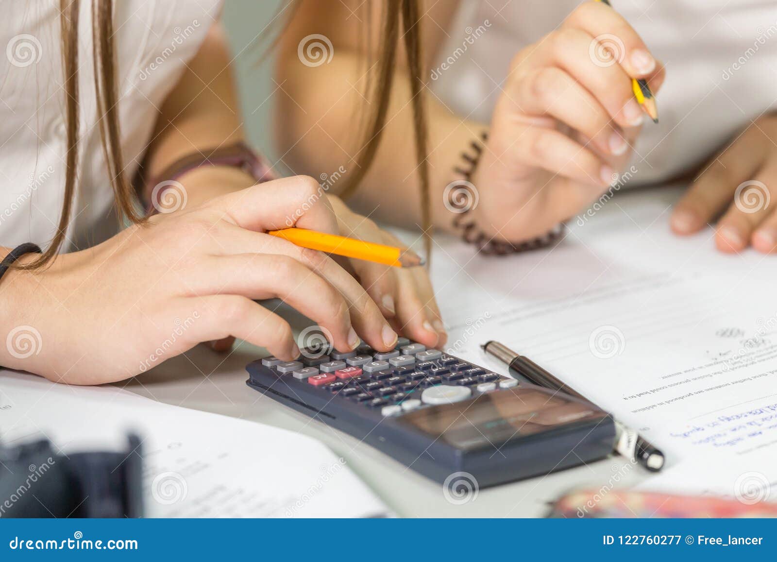 Math class, hands in frame stock image. Image of grades - 122760277