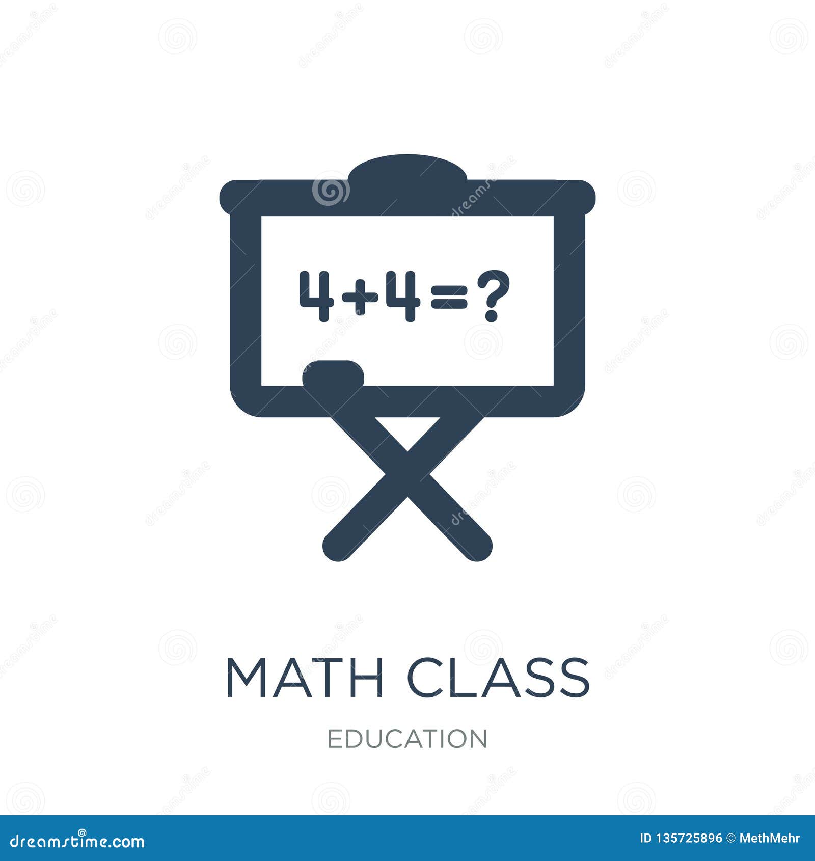 Math Class Icon in Trendy Design Style. Math Class Icon Isolated on ...