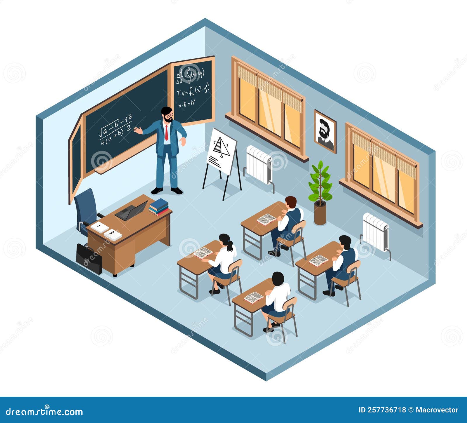 Math Class Lesson Composition Stock Vector - Illustration of blackboard ...